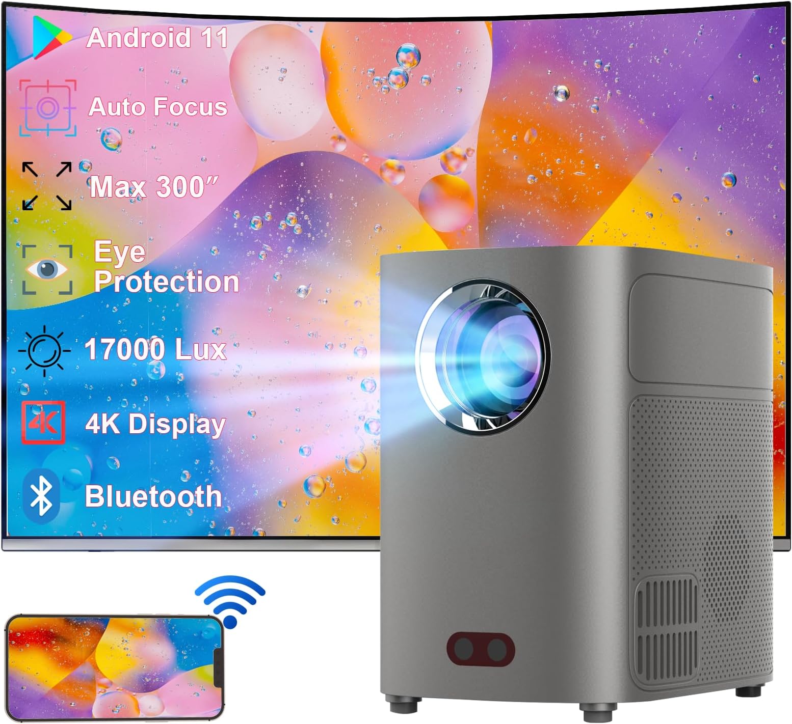 Amazon.com: Ivoltronics BYINTEK P20 3D 4K Cinema 1080P Smart Android ...