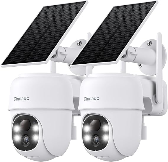 Amazon.com : Cinnado 2K Cameras for Home Security-2.4G WiFi Outdoor Camera Wireless Solar ...