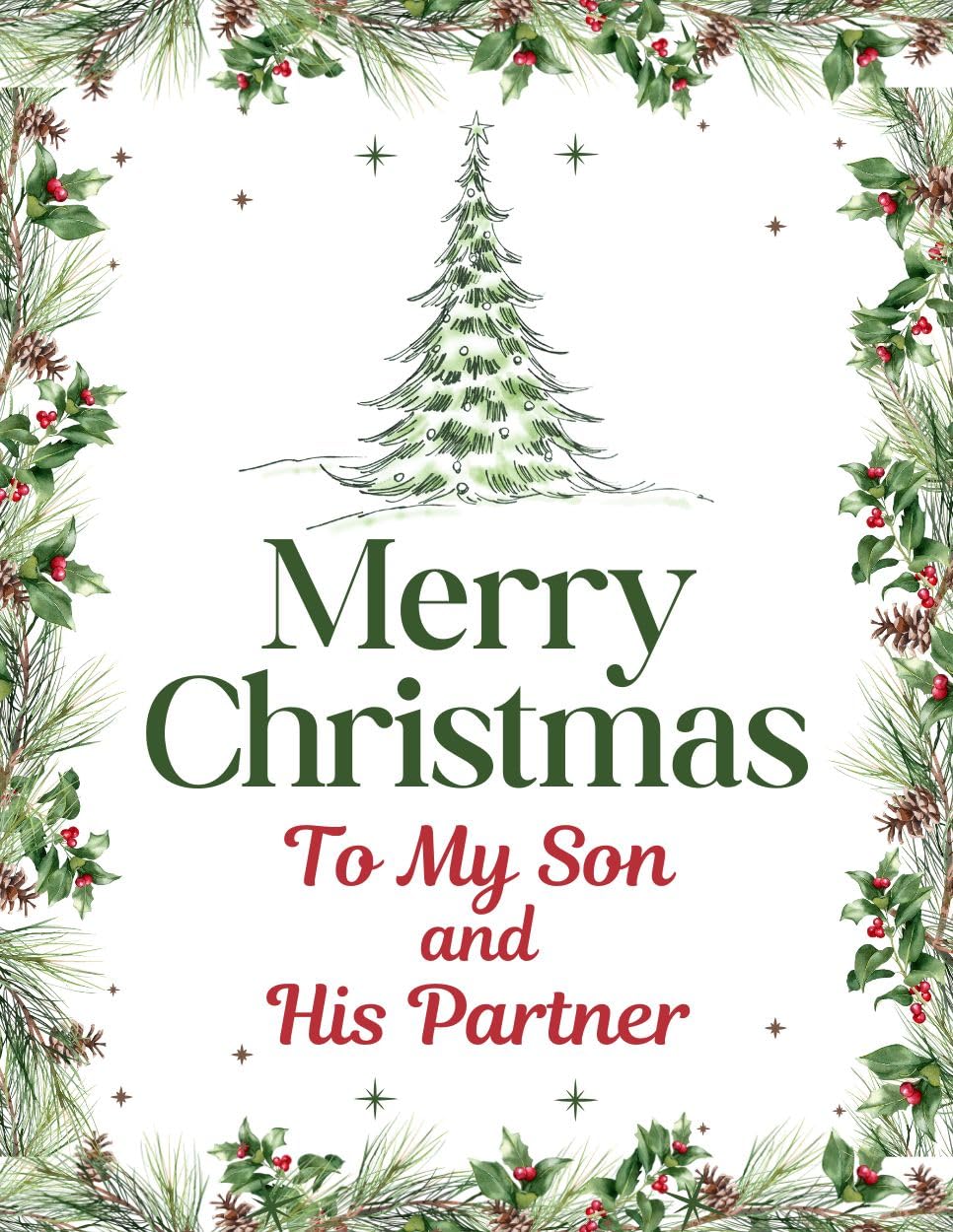 Amazon.com : Merry Christmas To My Son and His Partner Greeting Card ...