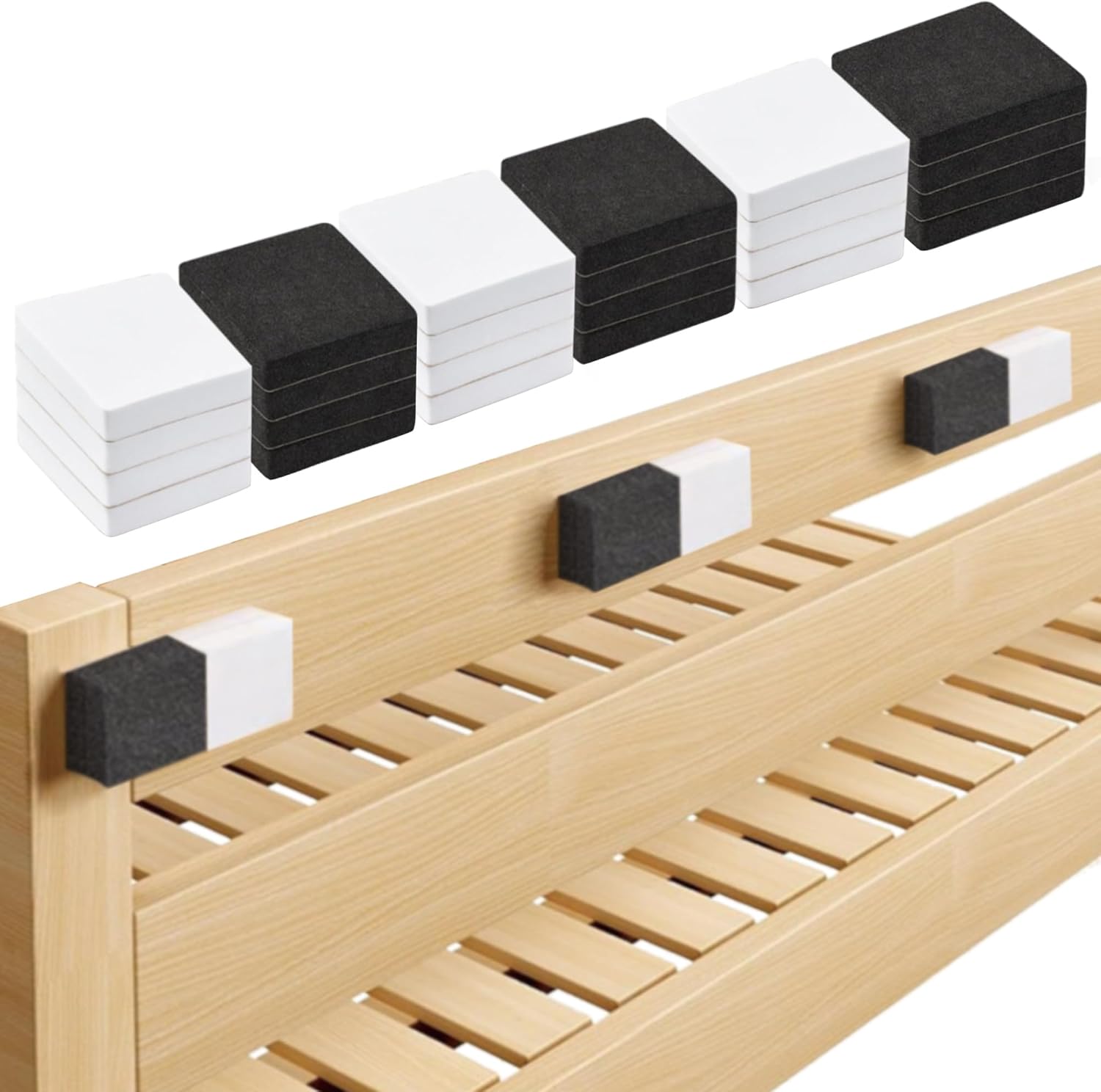 Krisler 24PCS Eva Foam Headboard Stoppers for Wall, Size 6 * 6 * 1 cm ...