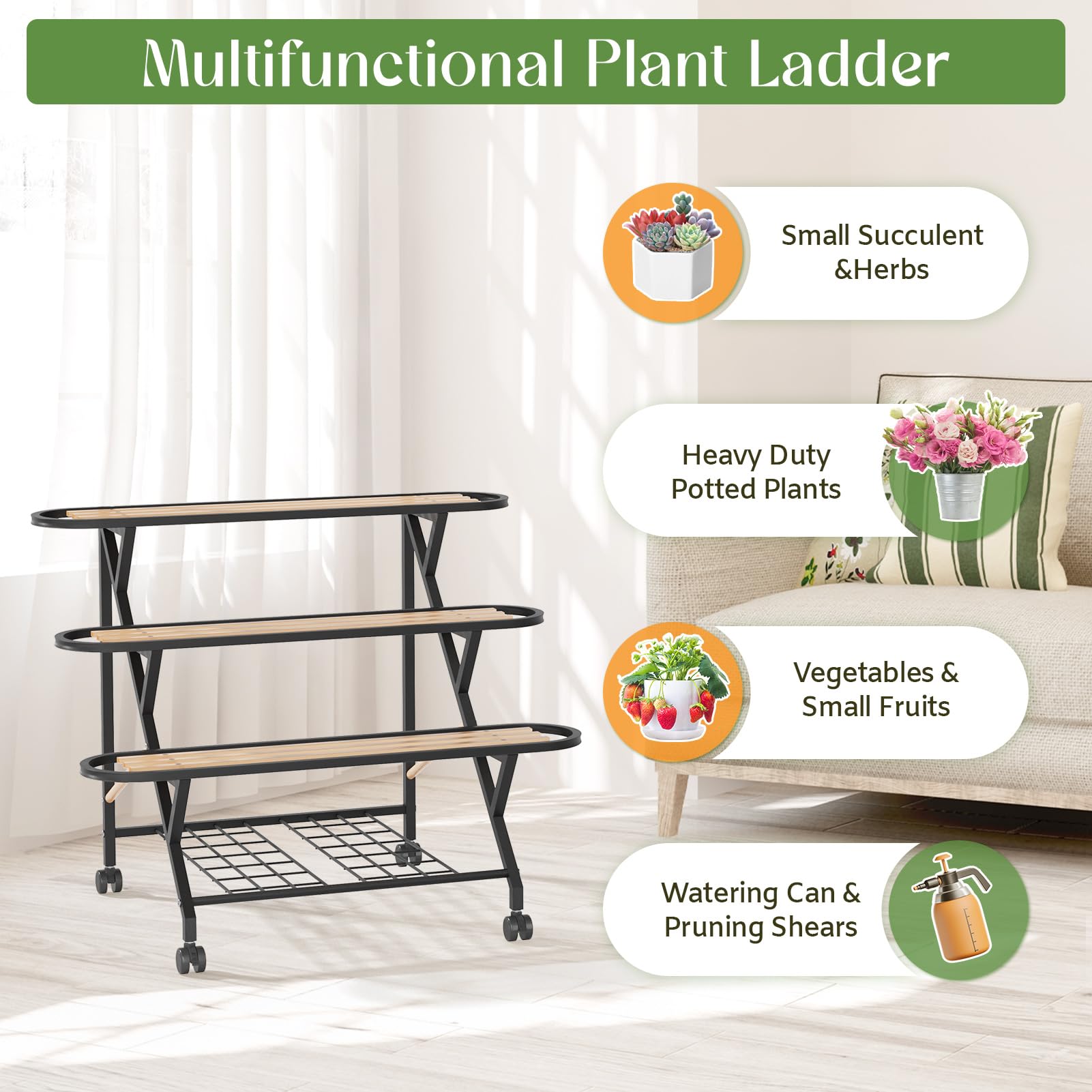 Snapklik.com : iDavosicly 3 Tier Metal Plant Stand Indoor Outdoor ...