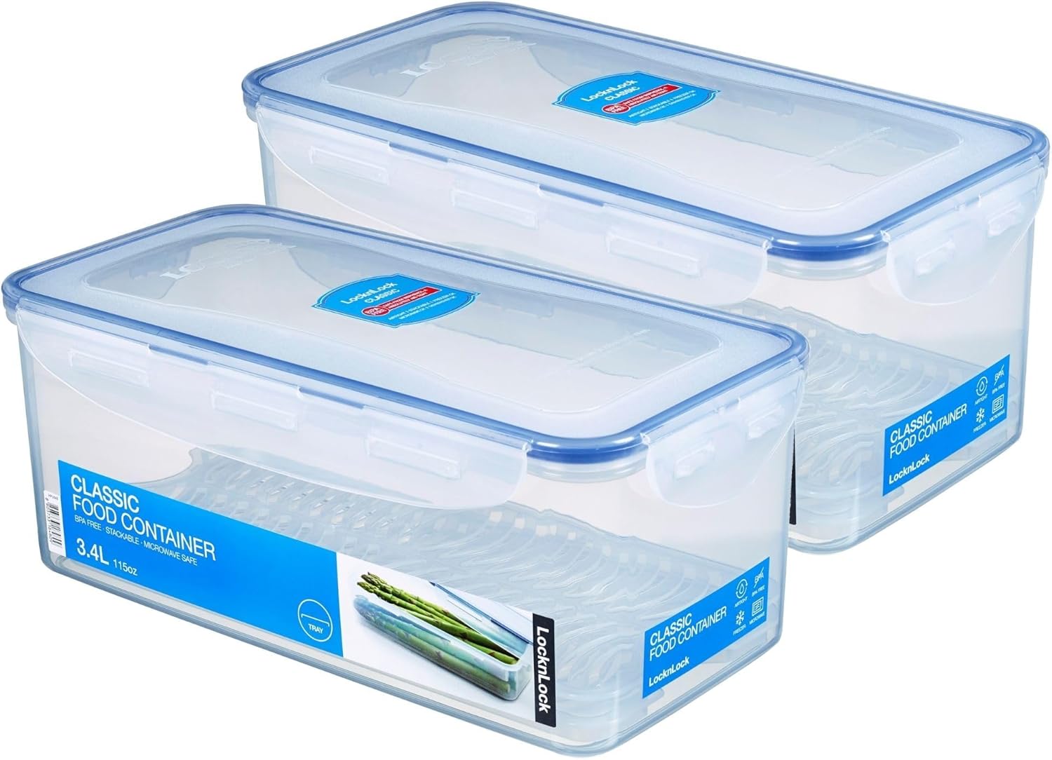 LocknLock Dosen 2er Set HPL848 Vorratsdosen mit Ablaufgitter 3,4 L ...