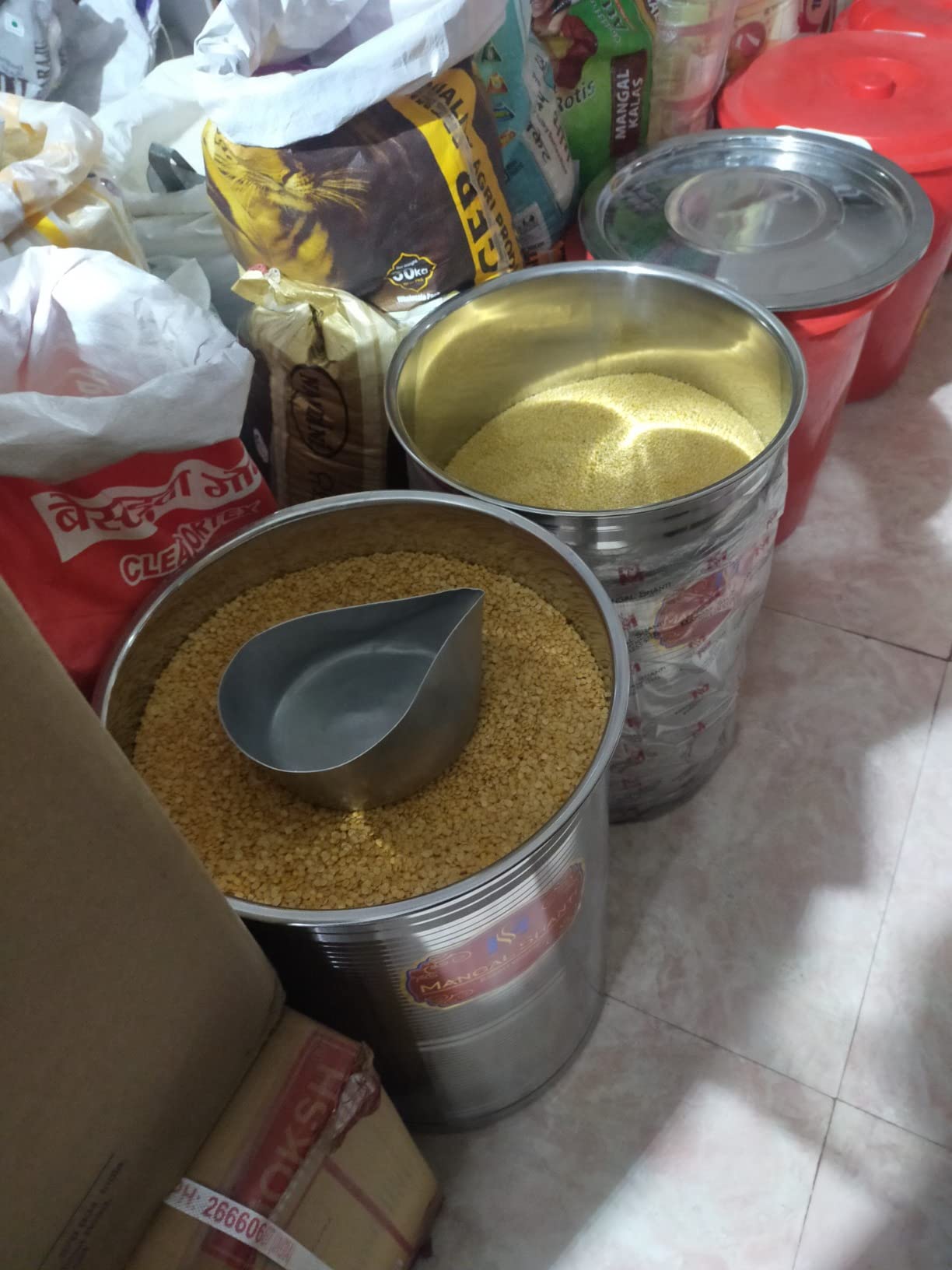 Buy KSJ Stainless Steel Atta Tanki/Container/Box/Drum/Pawali/Tanki with ...