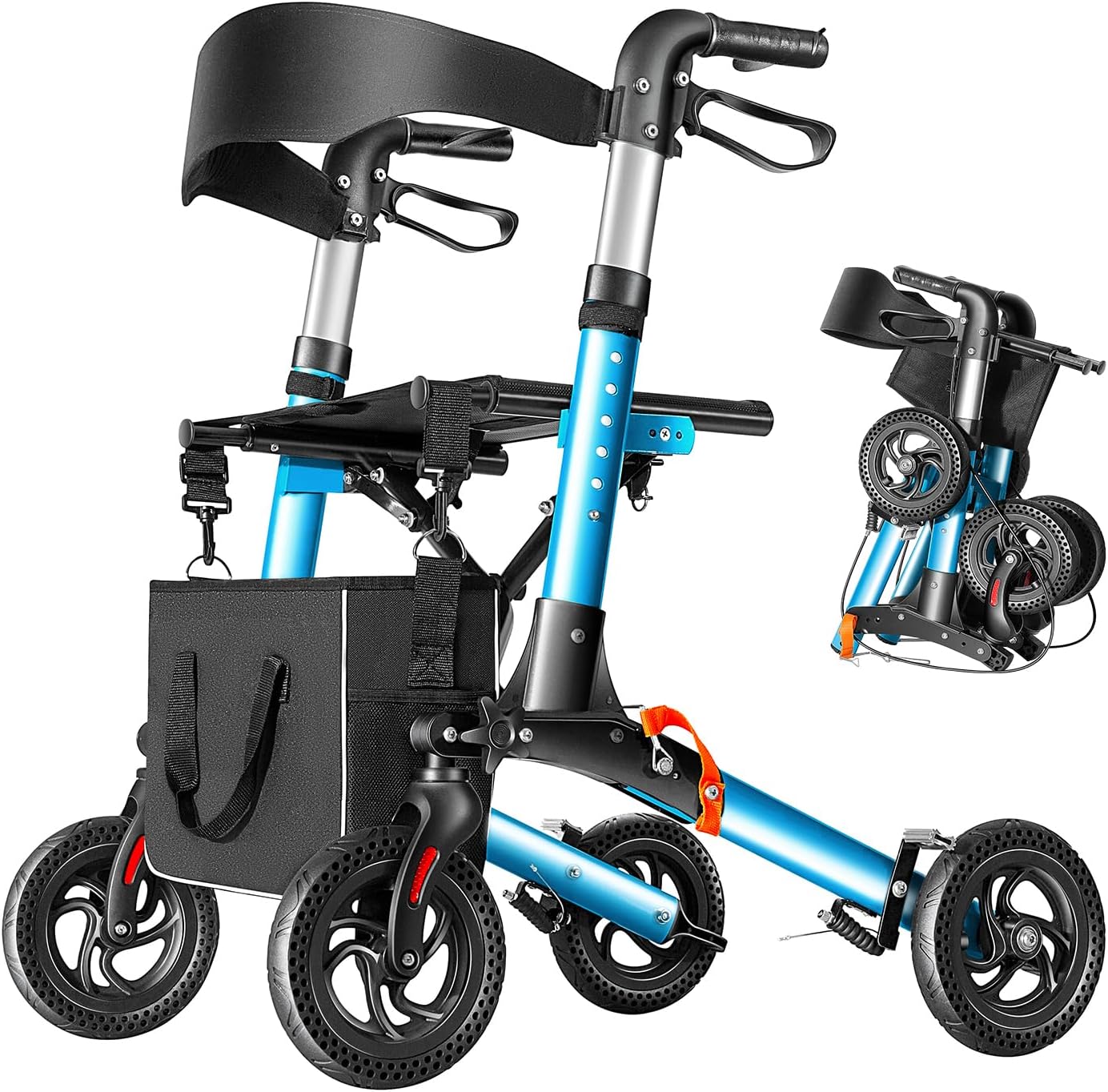 Amazon.com: ROLLATOO Rollator Walker with Seat - Upgraded All Terrain 8 ...