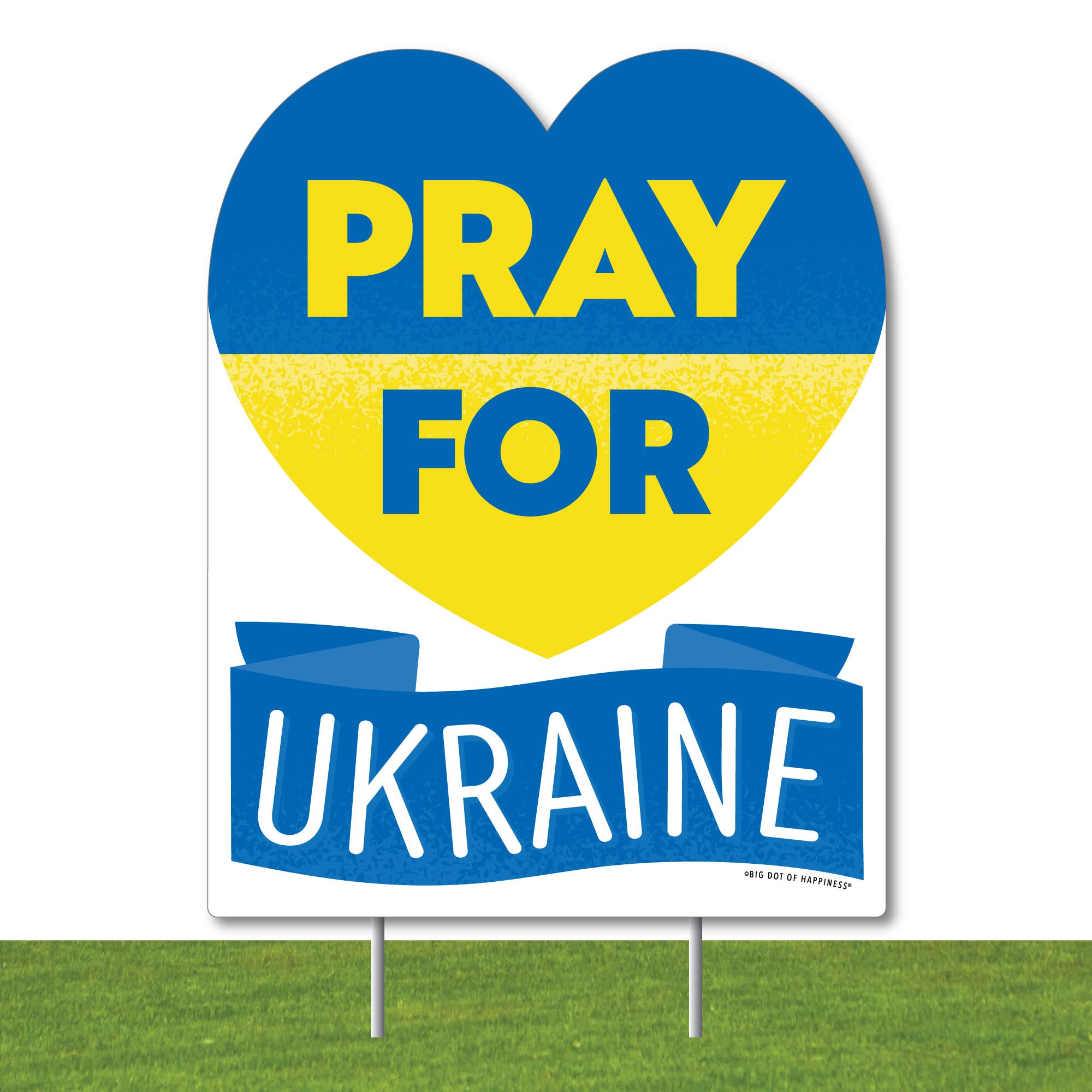 Amazon.com : Big Dot of Happiness We Stand with Ukraine - Outdoor Lawn ...
