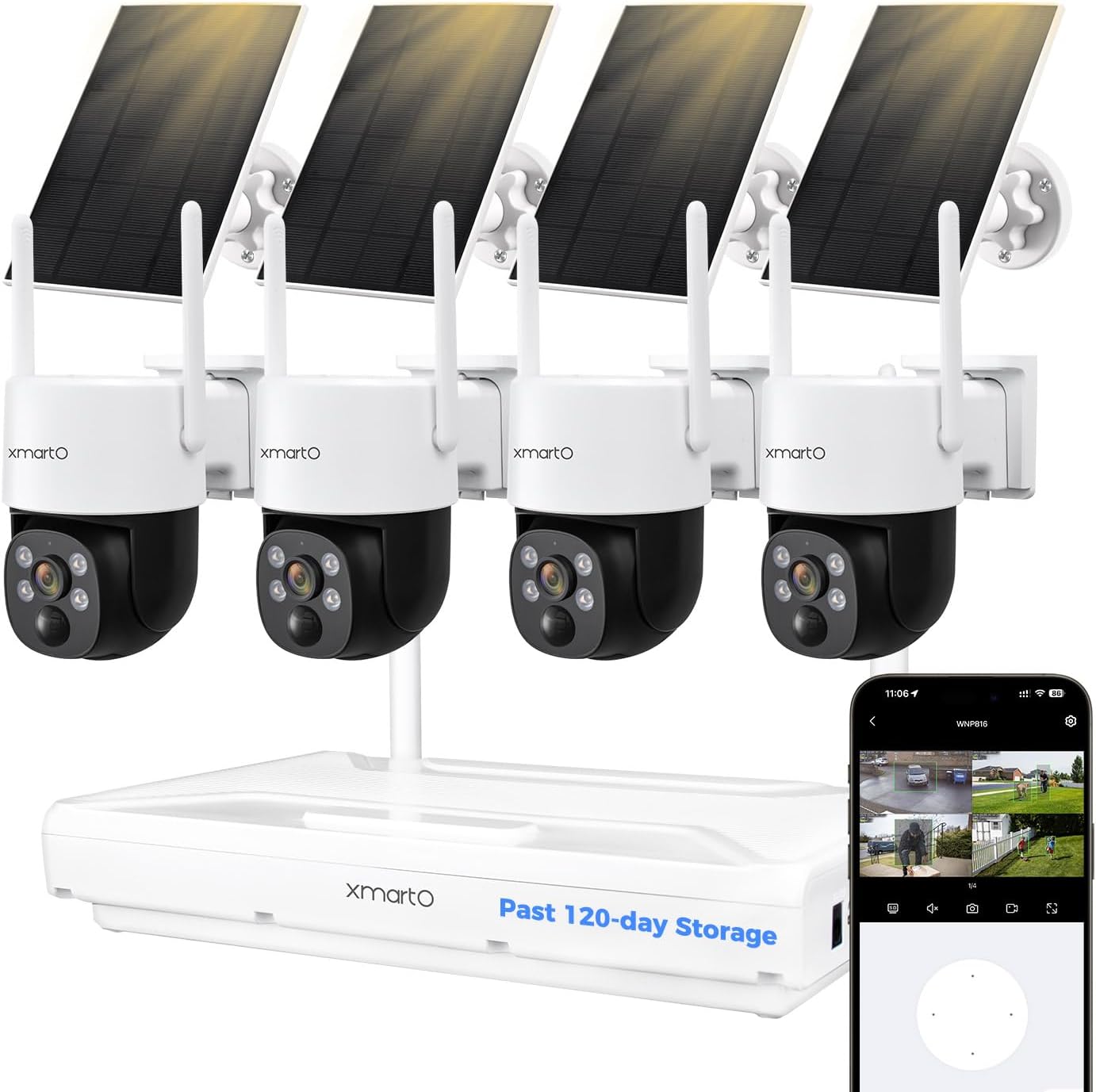 Amazon.com : AOSU Security Cameras Outdoor Wireless, 4 Cam-Kit, No ...