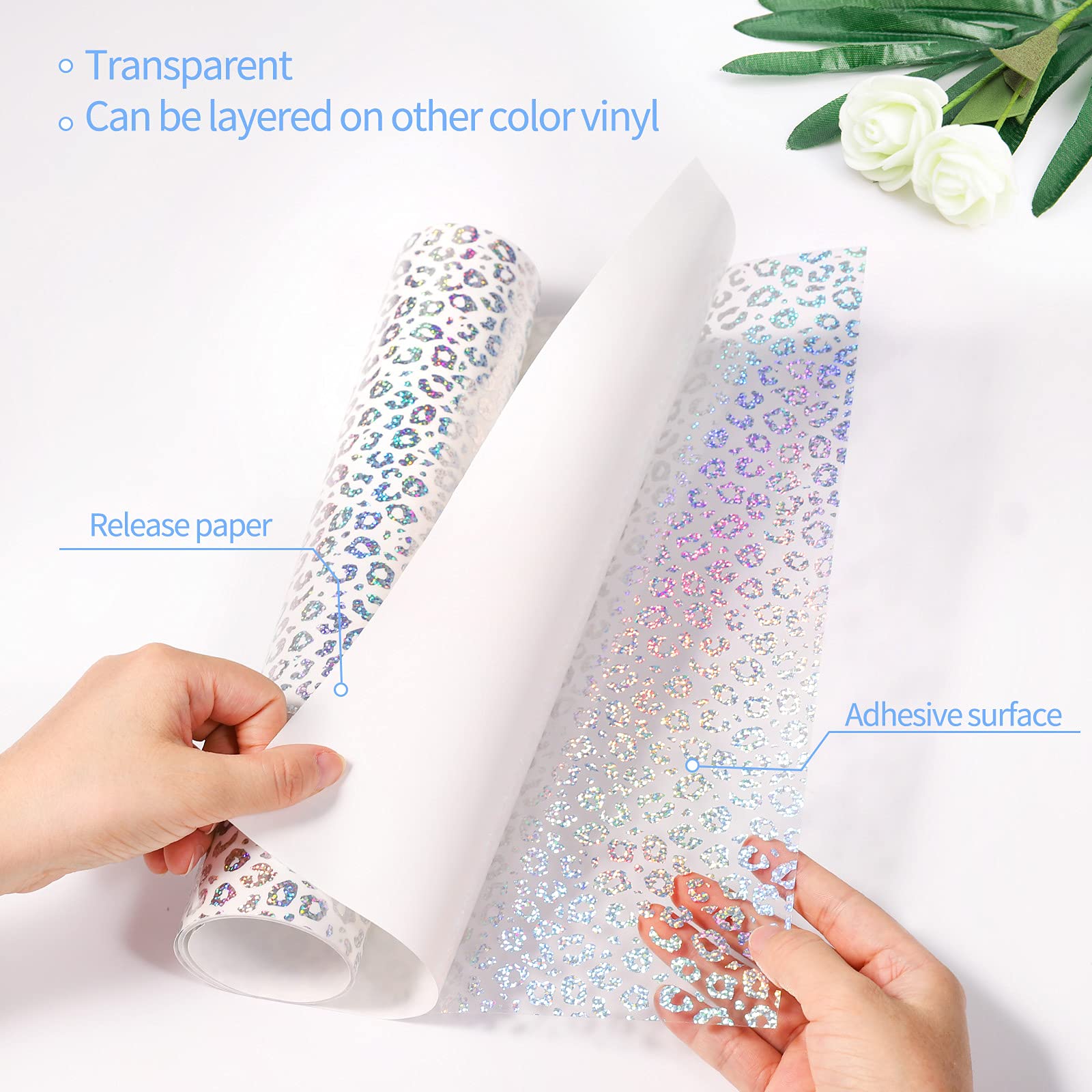 Snapklik.com : Holographic Clear 12" X6ft Adhesive Vinyl Roll ...