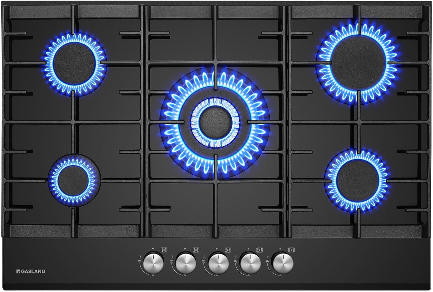 GASLAND GH2805BG1FC Glass Gas Cooktop - 5-Burner Gas Hob With Wok ...