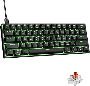 DIERYA Gaming Keyboard Red Axis Mini Mini Mechanical Keyboard 60% ...