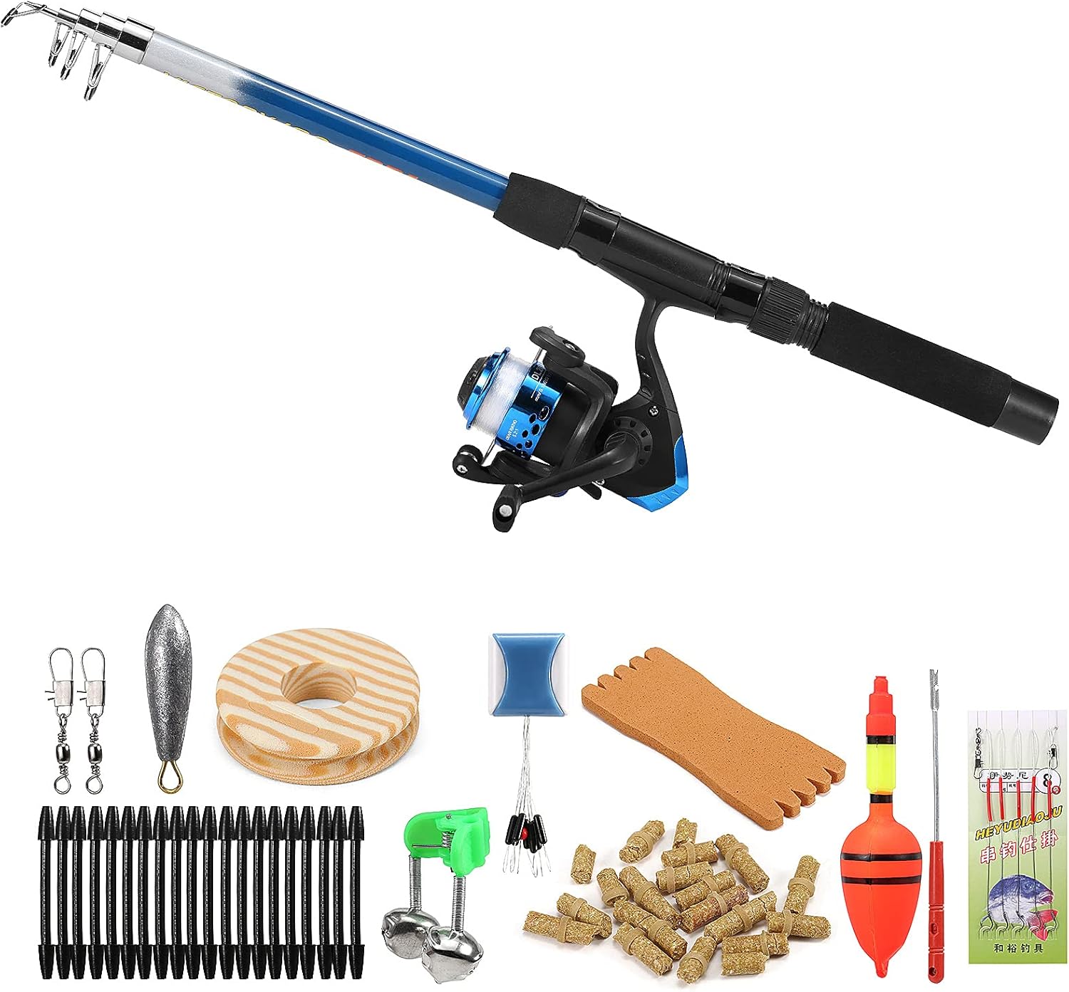 Amazon.com : YIWENG Telescopic Pole, Fishing Rod and Reel Combo Full ...