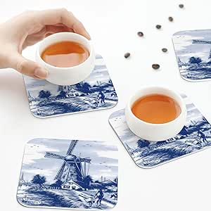 Amazon.com: Nederland Cute Vintage Dutch Windmill Delft Blue Leather ...