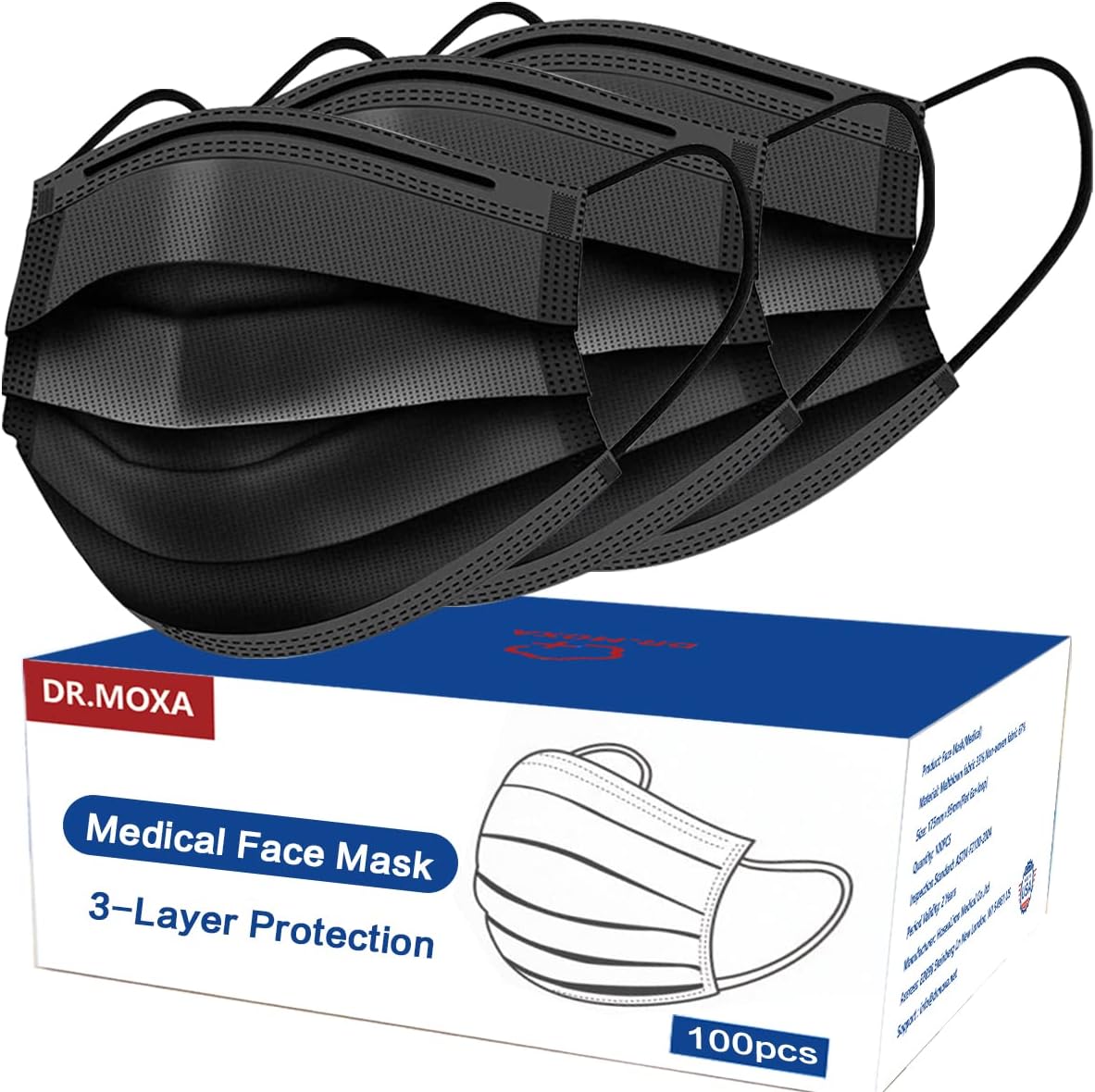 Amazon.com: Litepak 125-Pack Disposable Face Mask Premium Comfort ...