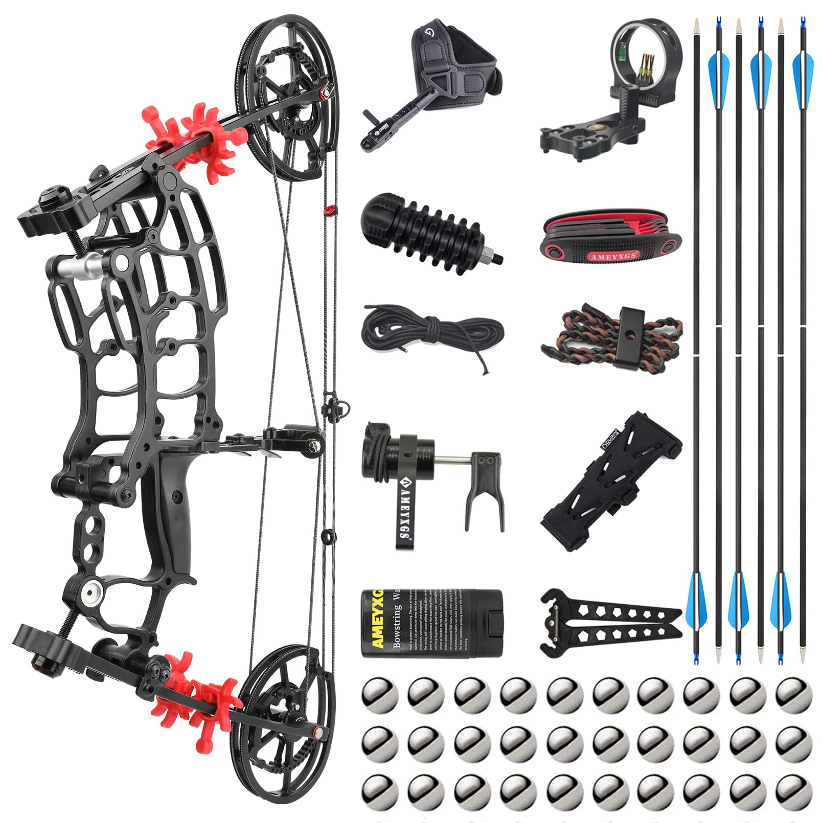 Amazon.com : Compound Bow Archery Set - Dual-use Compound Bows 40-65lbs ...