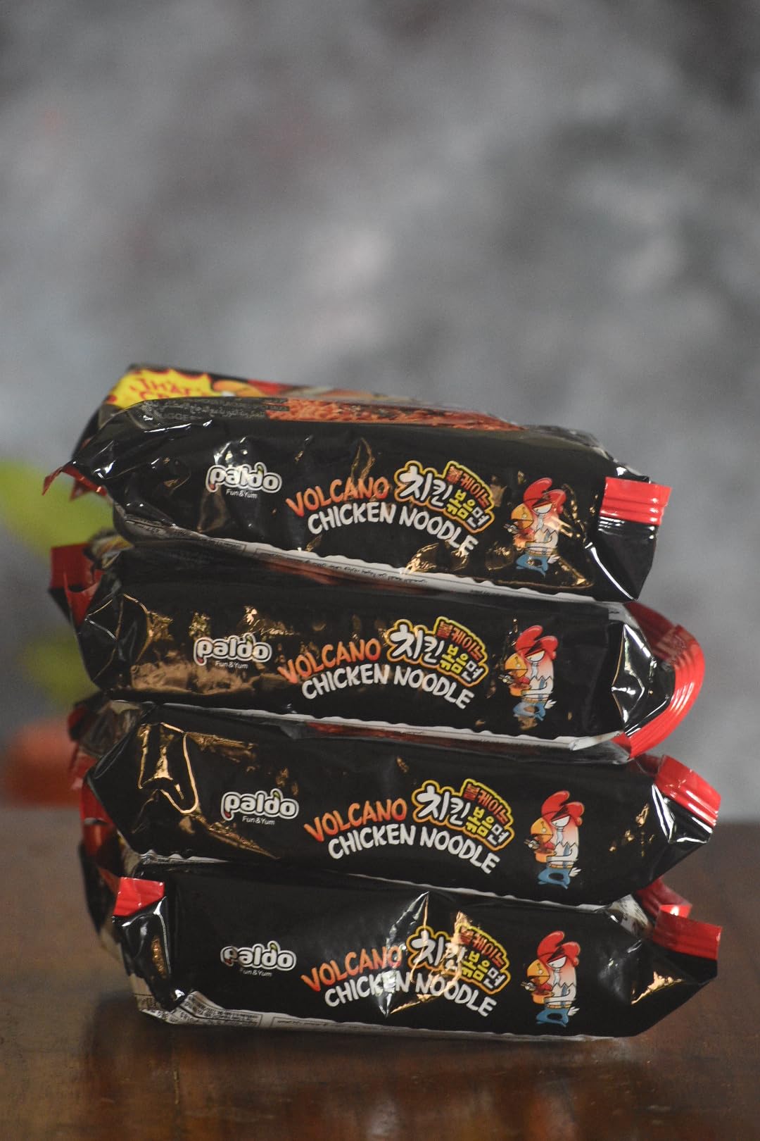 Paldo Volcano Chicken | Super Spicy Korean Noodles Pack Of 4, 600 Grams ...