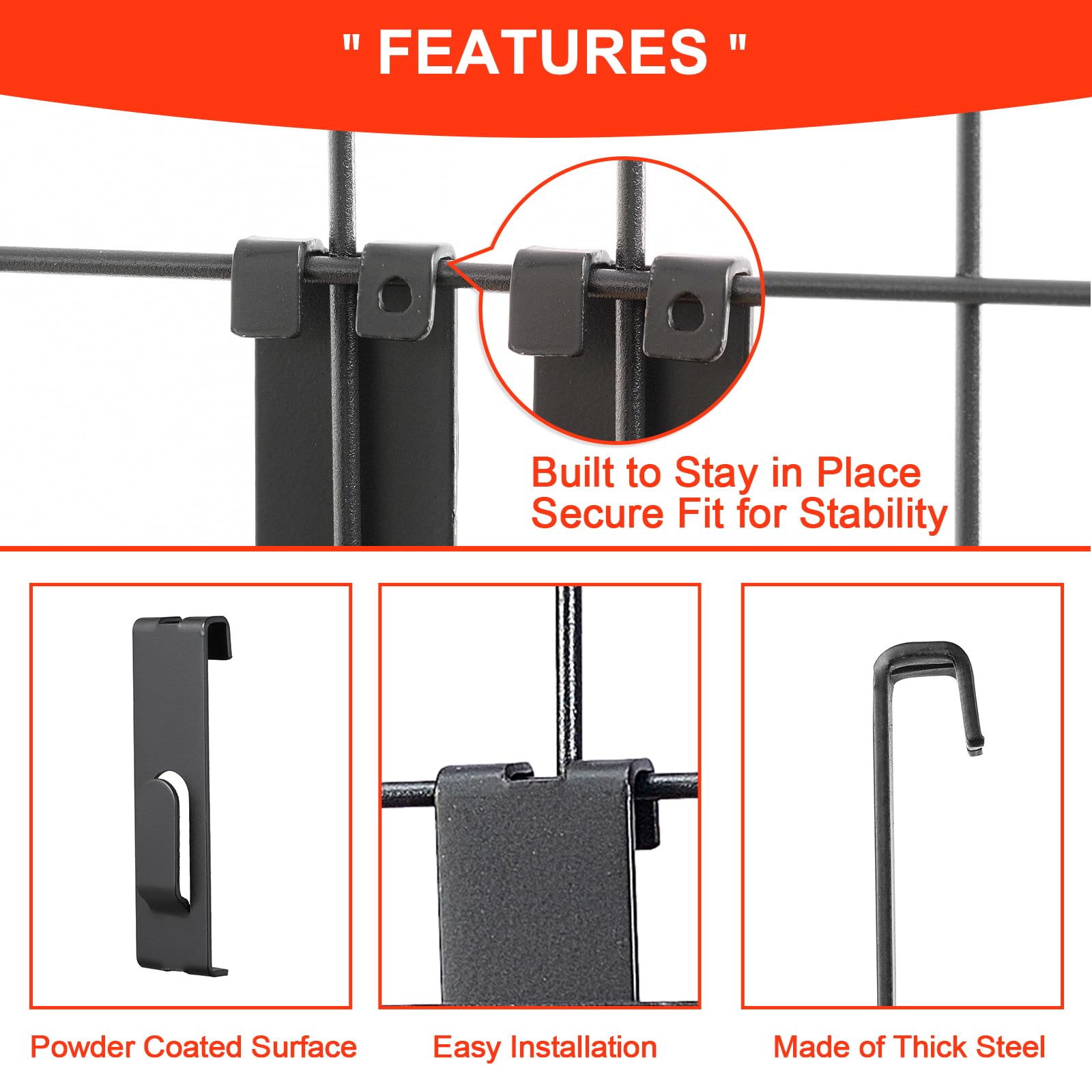 Snapklik.com : PYBTOOL 50PC Gridwall Notch Hooks, Grid Wall Hooks, Gridwall Picture Hanger ...