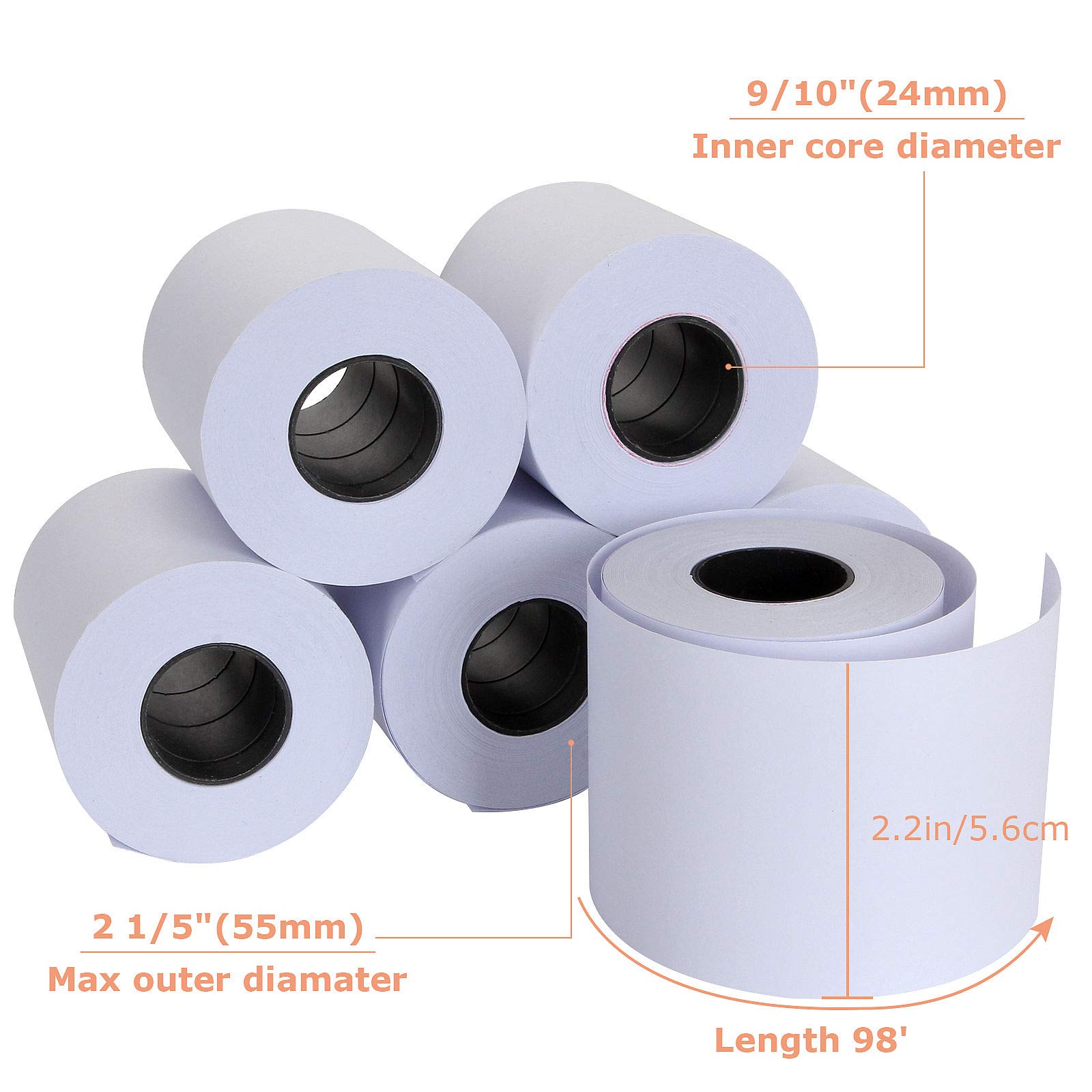 Snapklik.com : 24 Pack 2 1/4 X 98 Ft Adding Machine/Calculator Rolls ...