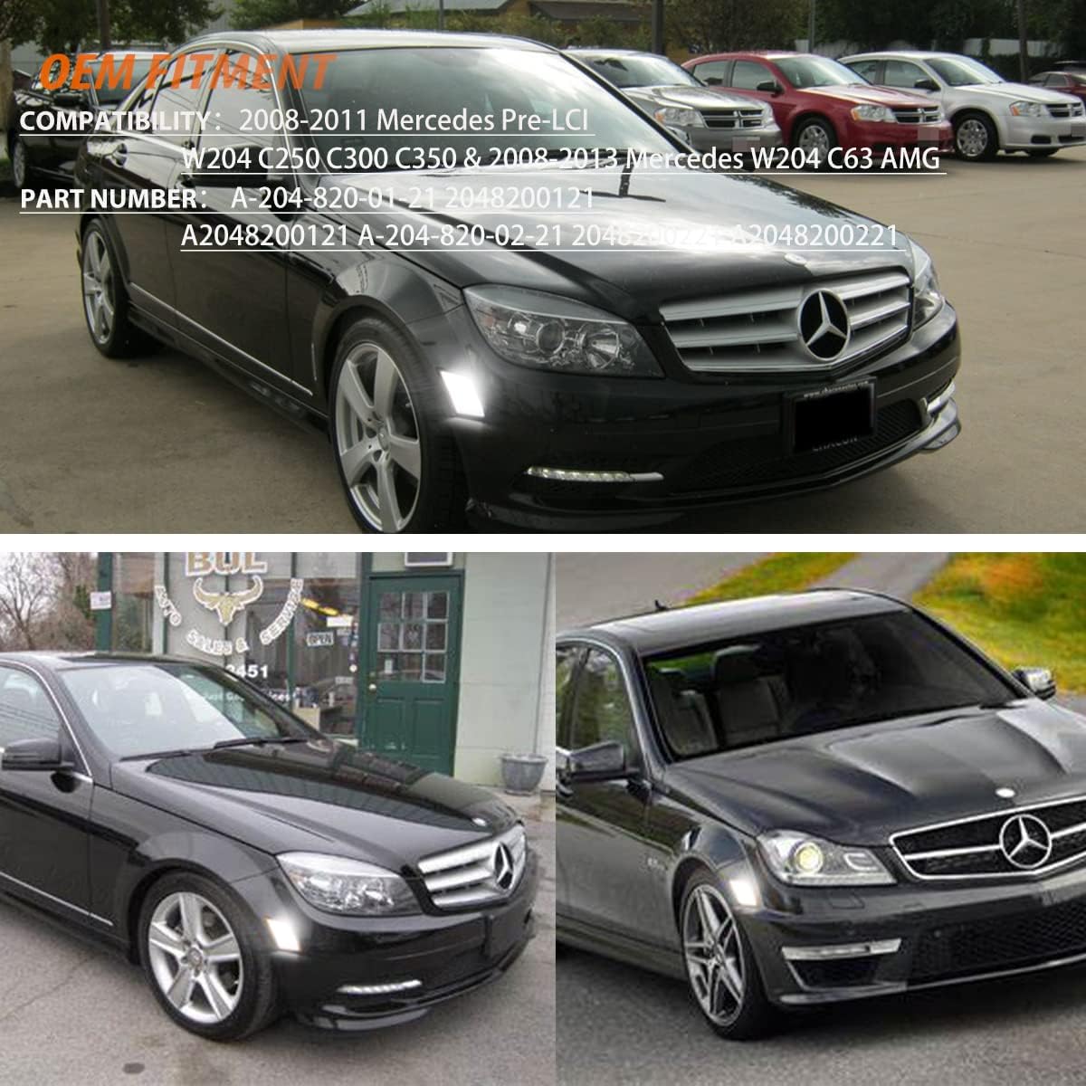 ADIIL Luz de marcador lateral LED frontal blanca para Mercedes W204 ...