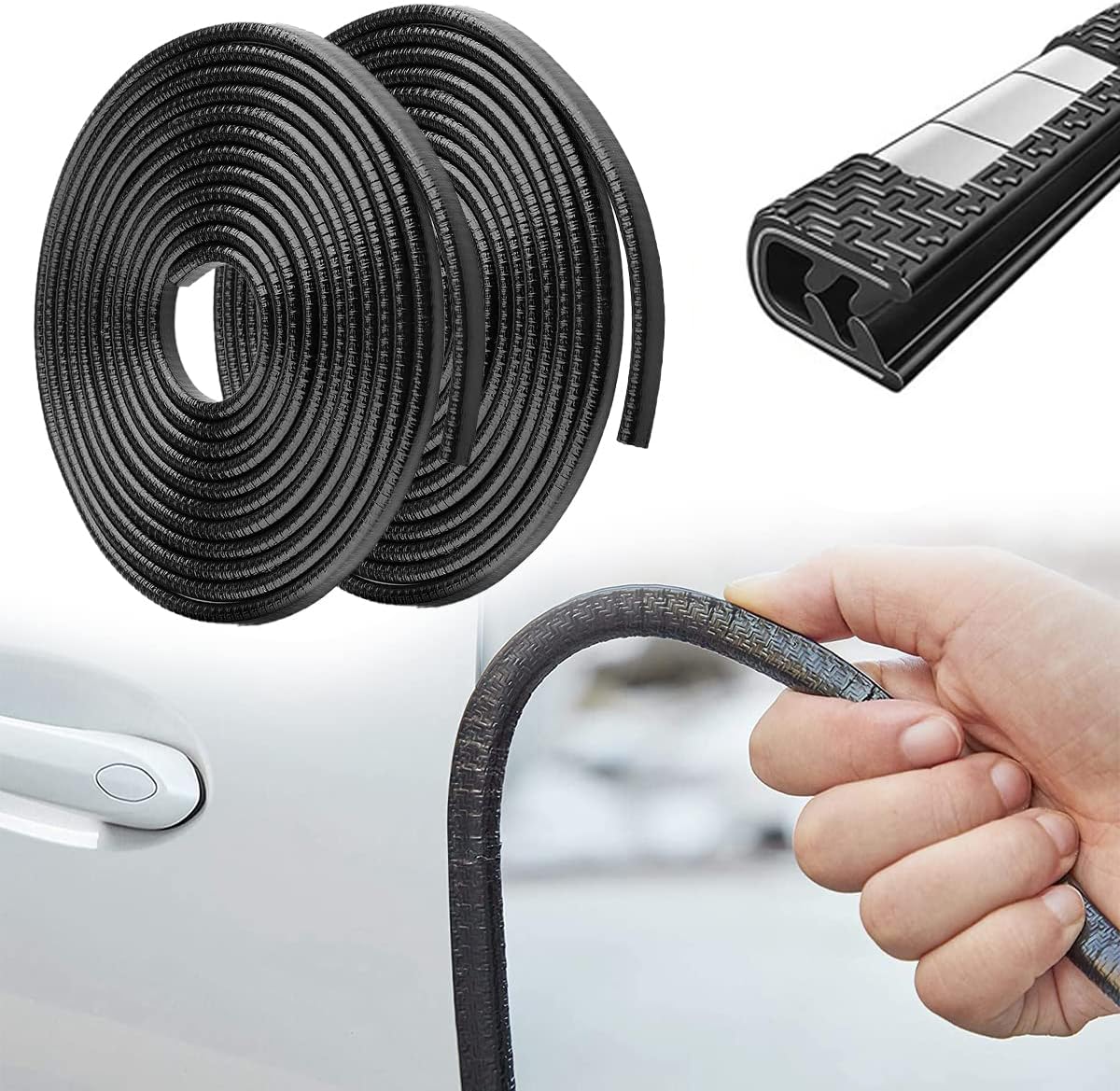 Car Door Edge Protector - 32.8Ft(10M) U Shape Trim Rubber Clips Seal ...