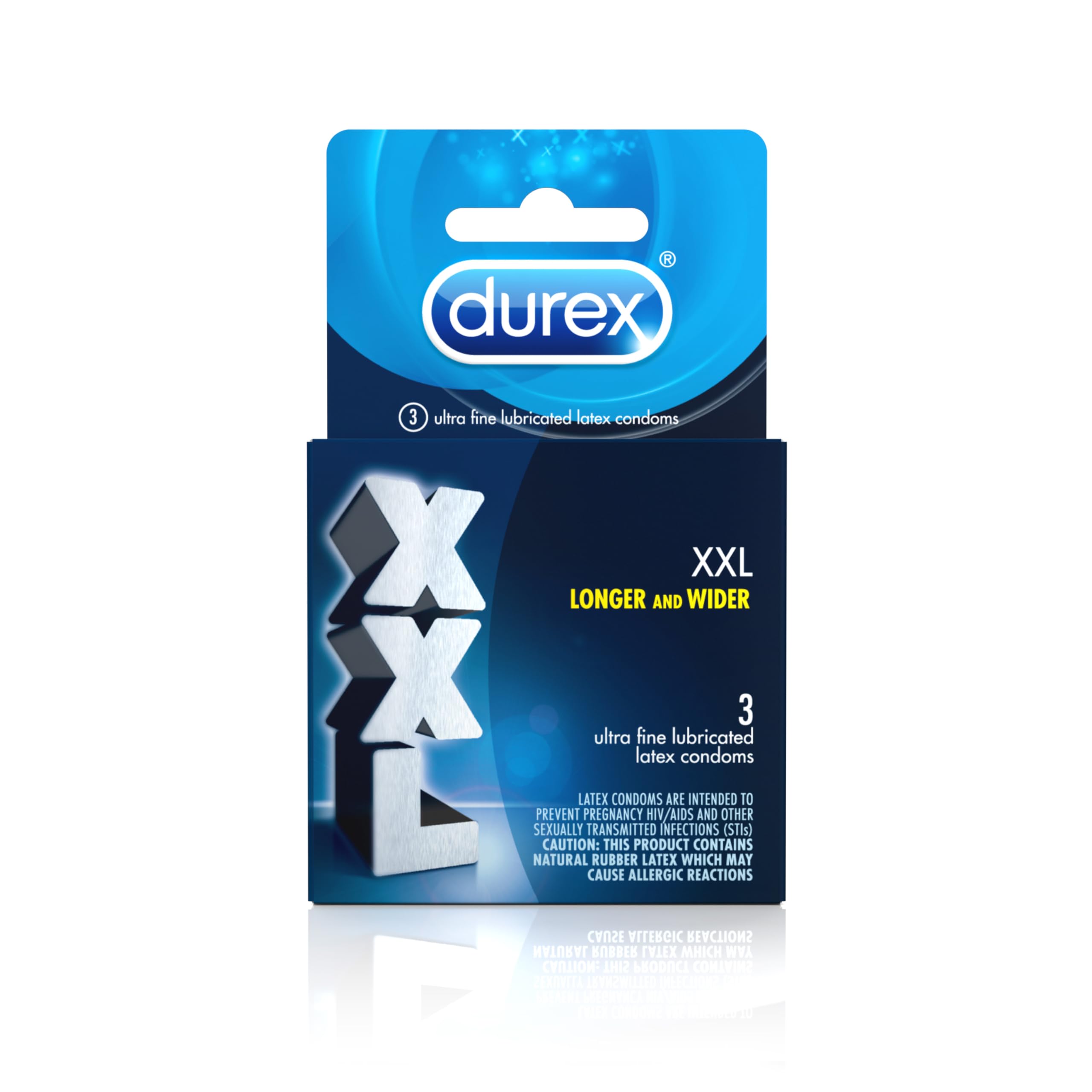 Buy Durex XXL Lubricated Extra Large Premium Condoms, 3 Count Online at ...