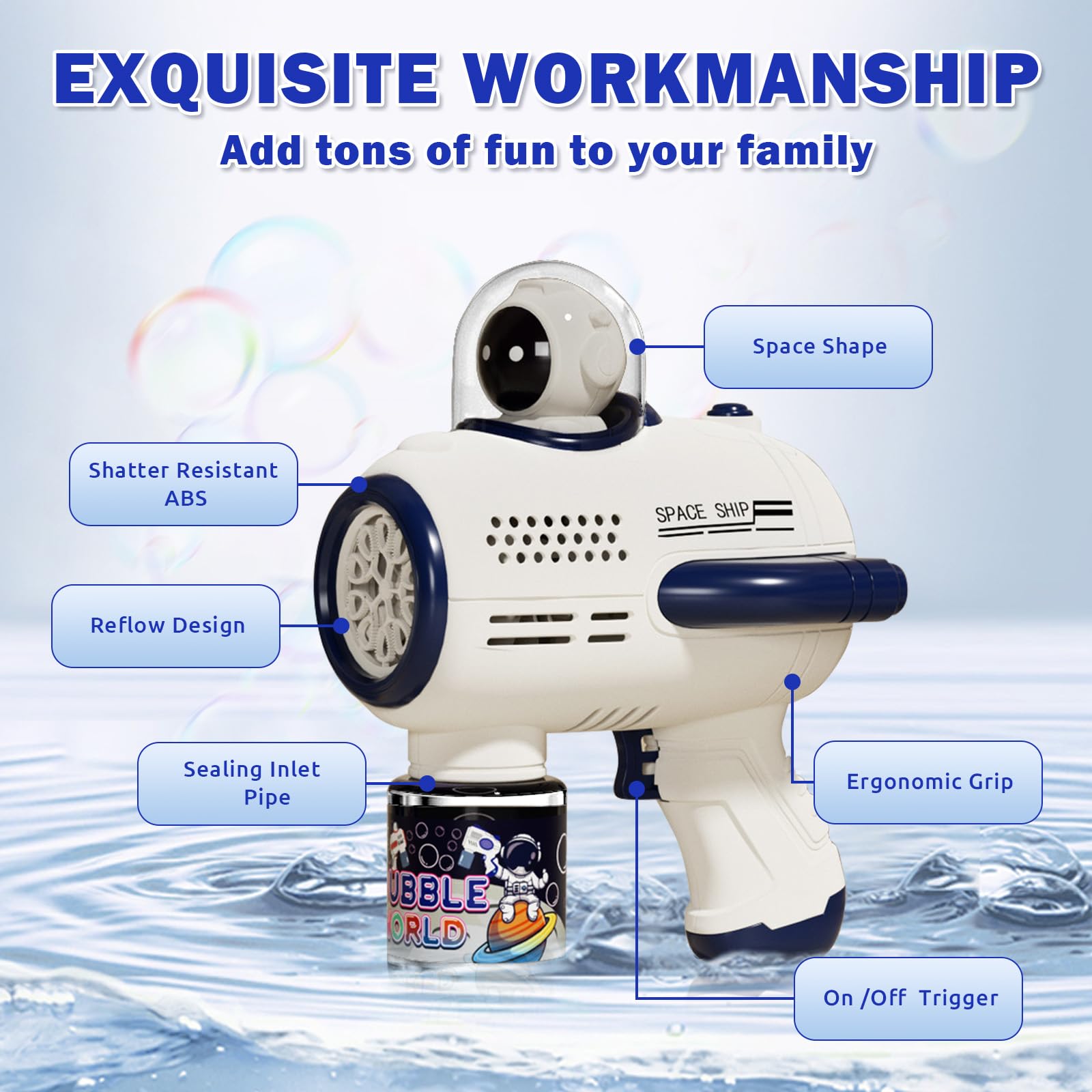 Bubble Machine Gun-Outer Space Astronauts Bubble Gun for Kids Bubble ...