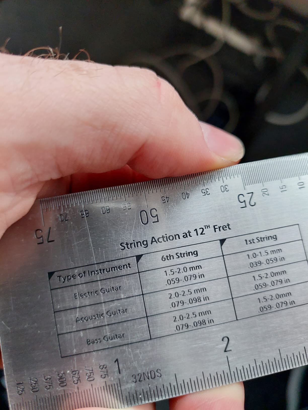 Double Sided Multi Function String Action Ruler Gauge Tool Both Metric ...