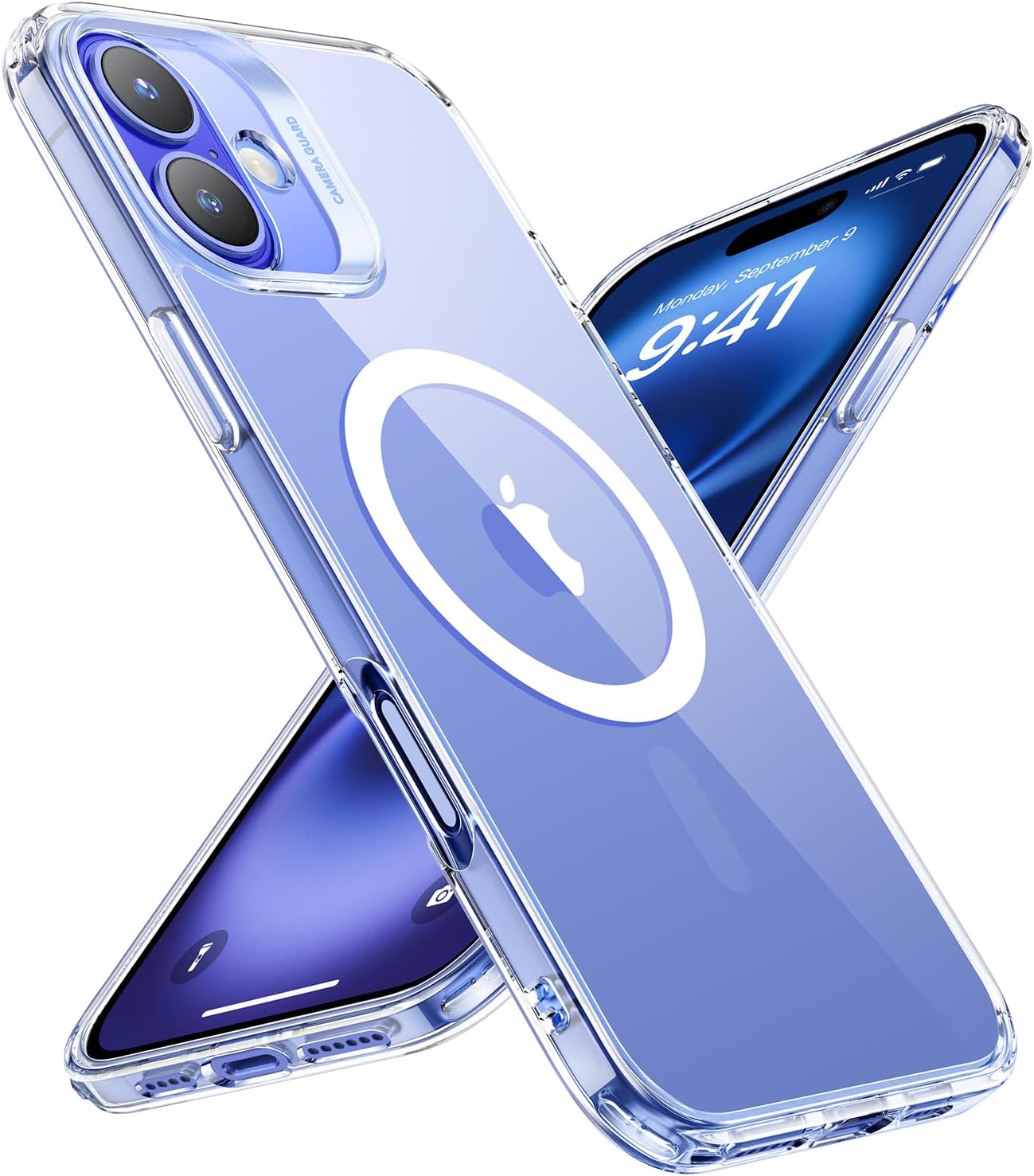 JETech 5 in 1 Case for iPhone 16 6.1-Inch with 2 Pack Each Tempered ...