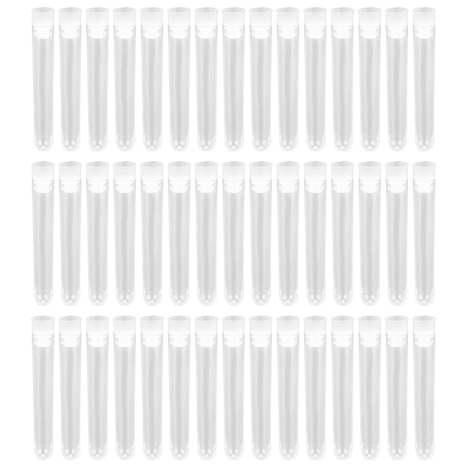 JAPCHET 150 PCS 5ml Clear Plastic Test Tube, 12 x 75mm Plastic Sample ...