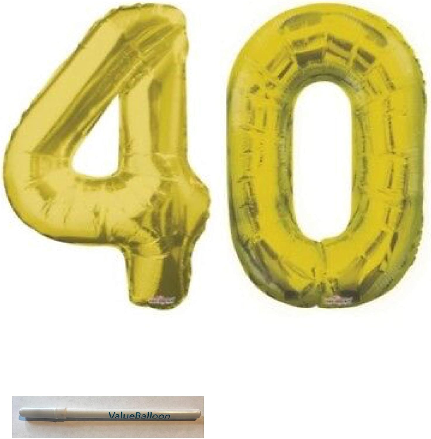 Amazon.com: Valueballoon Gold Number 40 33” Balloon Birthday Party ...
