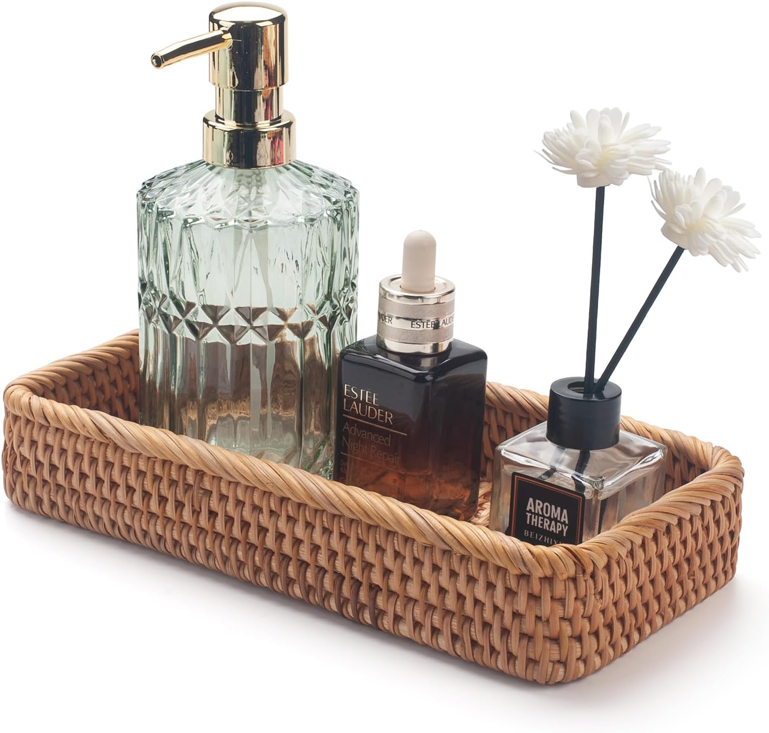 Amazon.com: Handmade Toilet Tank Basket Topper & Vanity Tray Set of ...