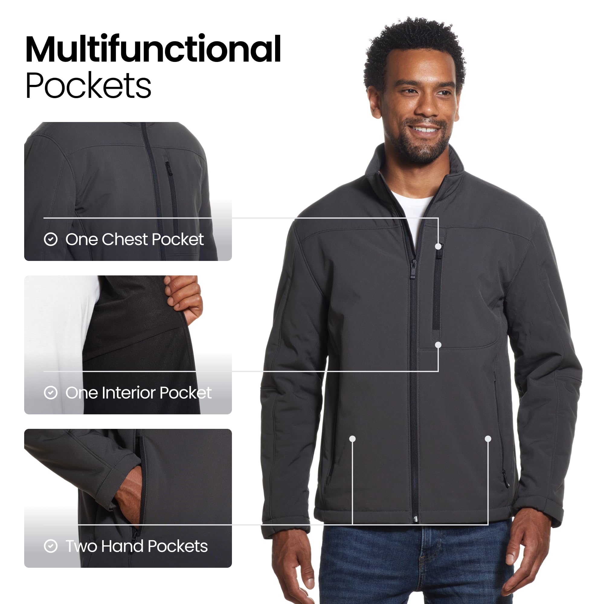 Snapklik.com : Weatherproof Mens Softshell Jacket For Men, Wind & Water ...