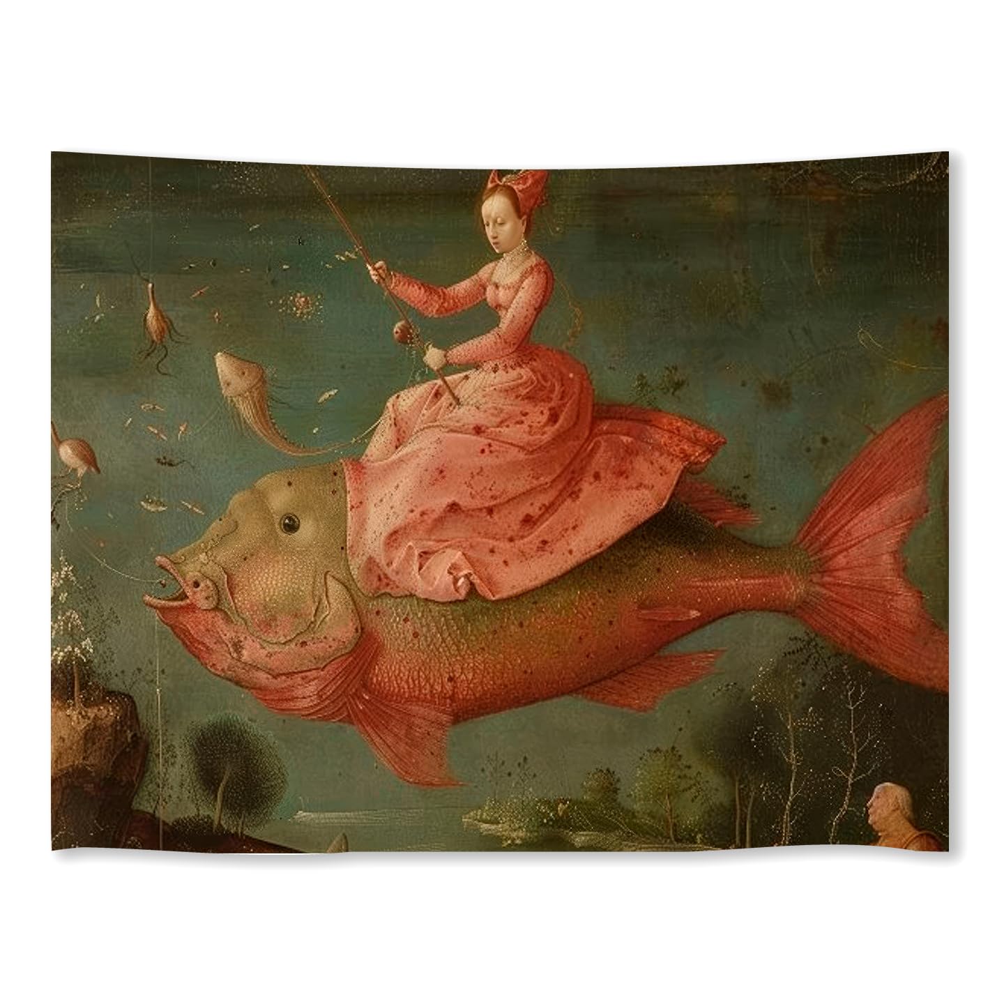 Amazon.com: Jefuzh Funny Trippy Animal Fish Tapestry Victorian Quirky ...