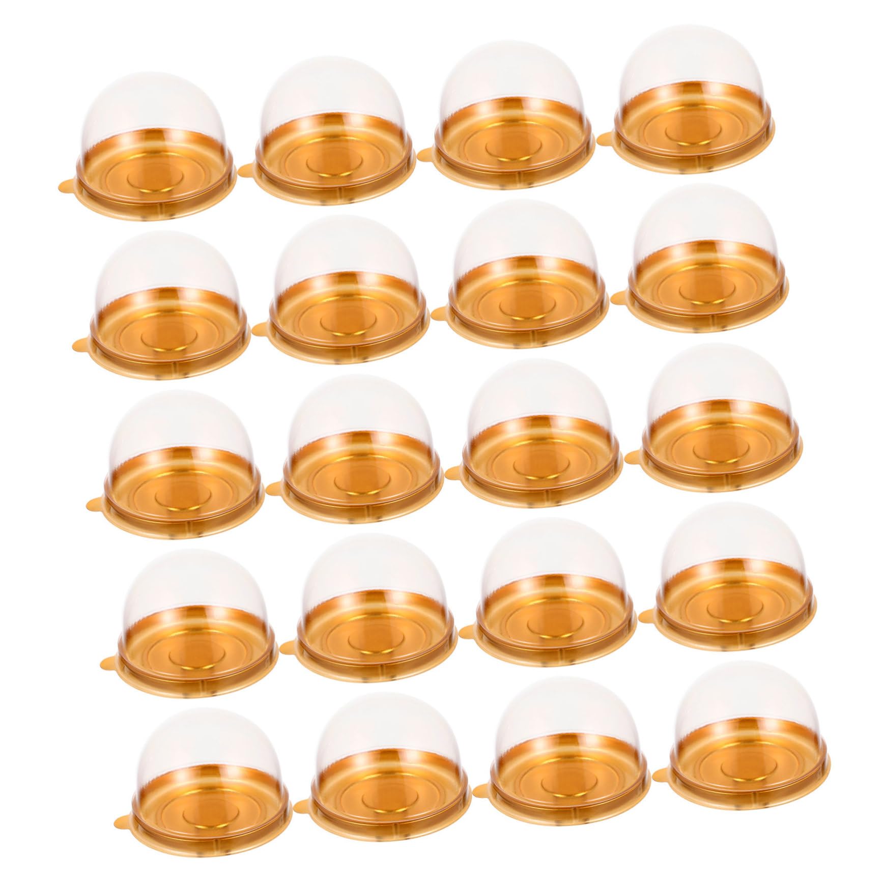 Amazon | Cabilock 50 ボックス ケーキ ボックス カップケーキ コンテナ プレッツェル ロッド ミニ カップケーキ コンテナ - パフ コンテナ クリア ボックス ドーム ...