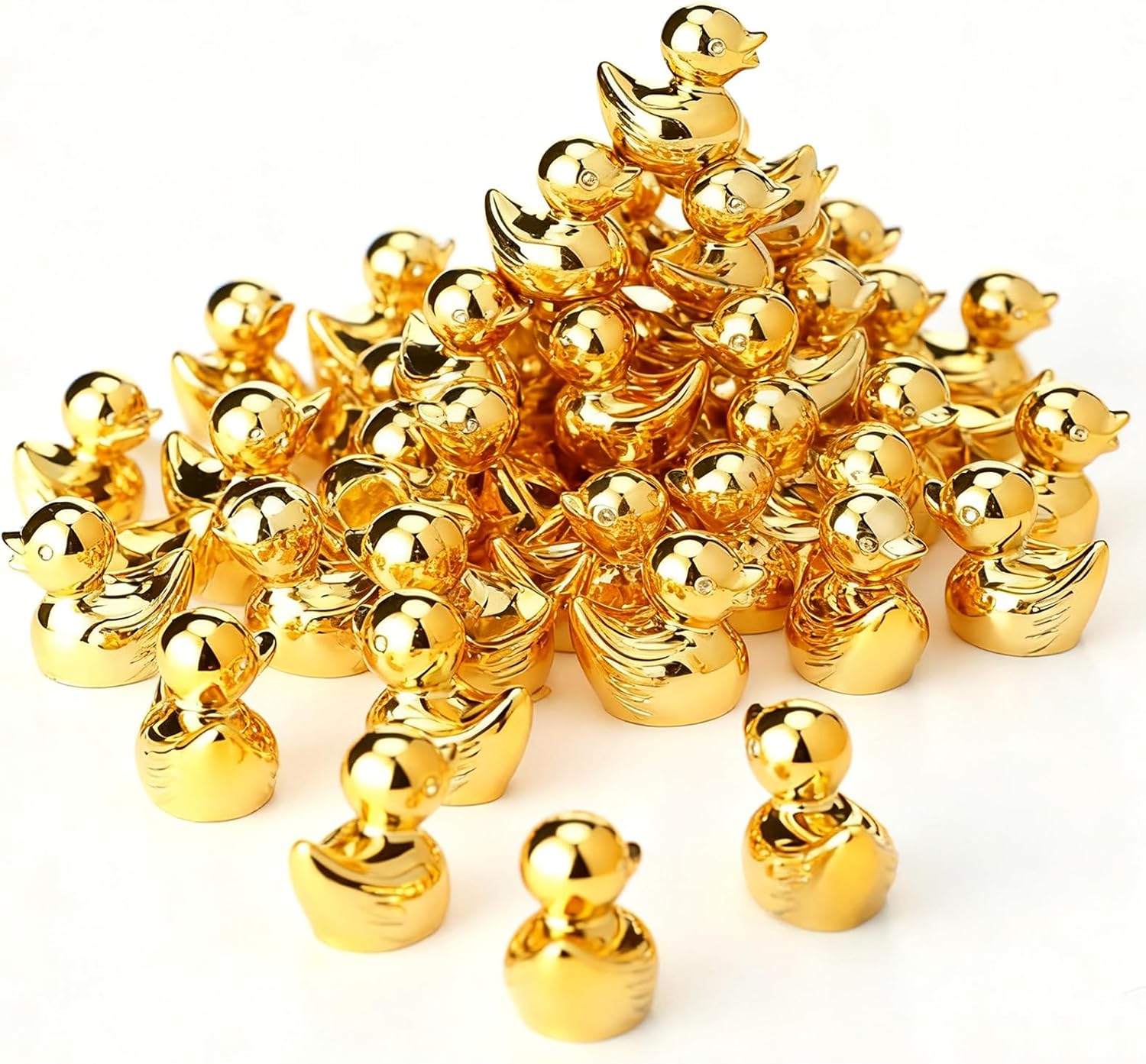 Amazon.com: 100 Pcs Mini Golden Duck Tiny Yellow Duck Statue Bulk ...