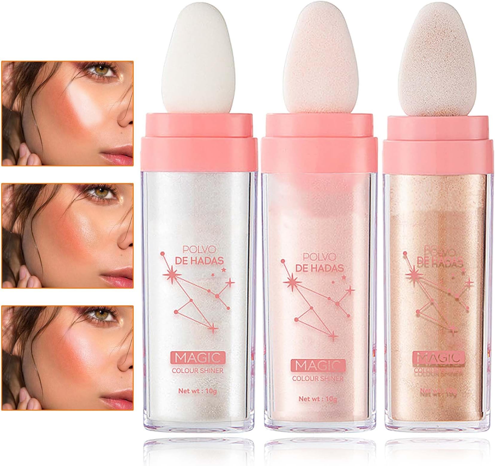 Amazon.com : 3 Color Polvo De Hadas, Body Glitter Highlighter Powder ...