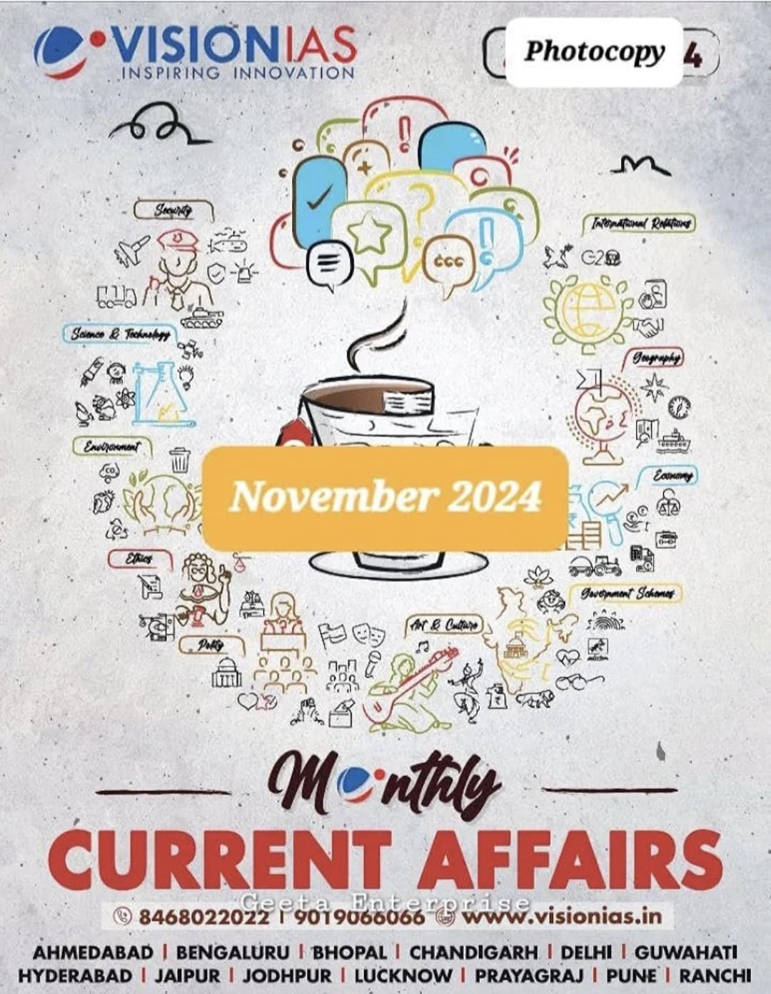 Buy Vision IAS Current Affairs Monthly Magazine, November 2024 ...