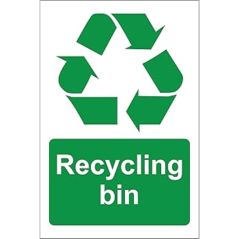 Recycling Bin Self-adhesive Sticker - Recycle Logo Sign - Environment ...