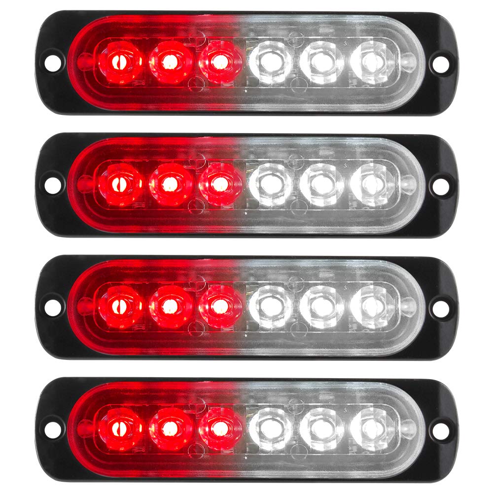 Snapklik.com : 4Pcs 6LED Red&White Led Light Head Emergency Beacon ...