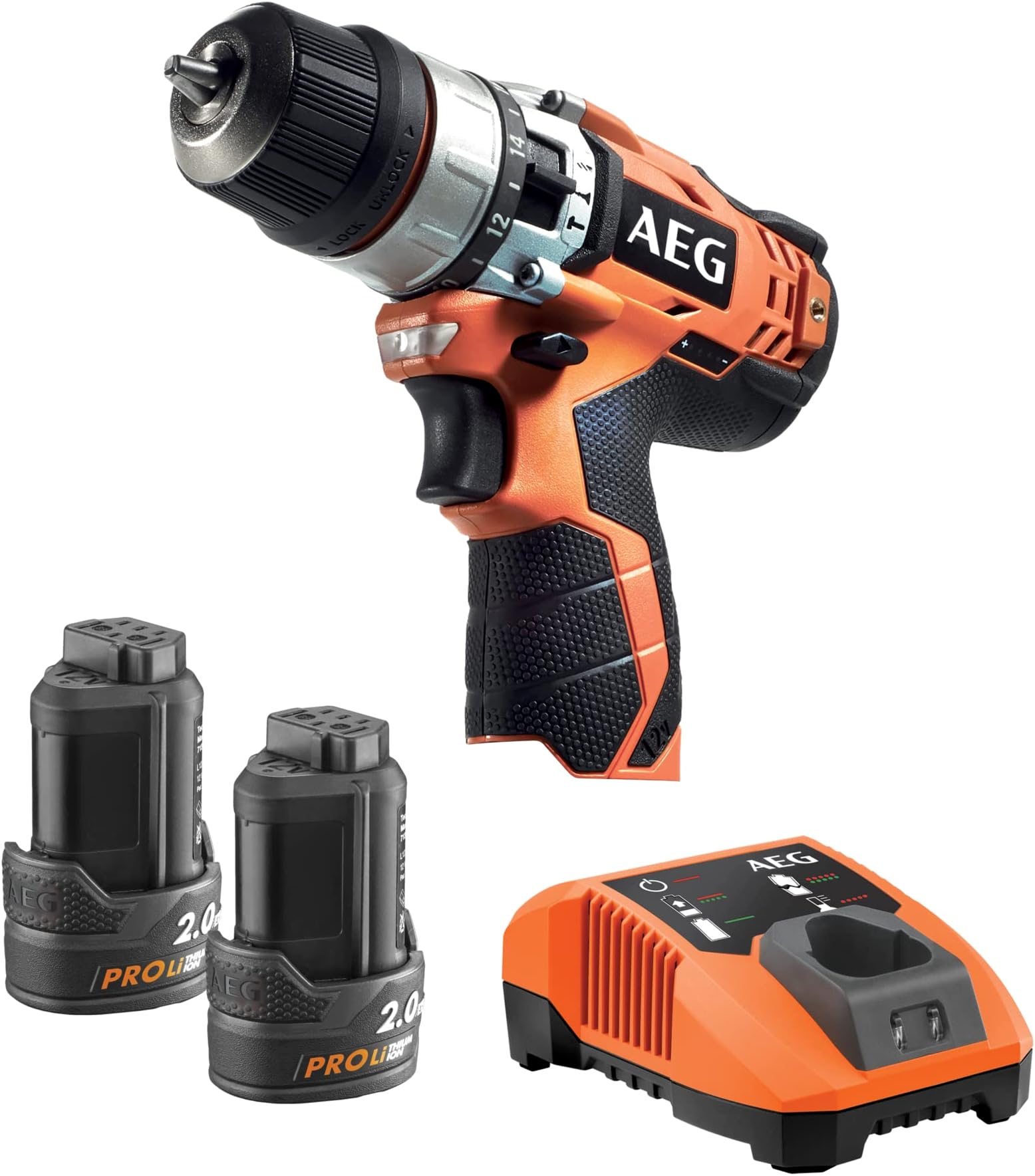 AEG - Prolithium-ion 190mm - 2 batteries 2.0Ah - 1 chargeur 40mins - BBS 12C2 LI-202B : Amazon ...