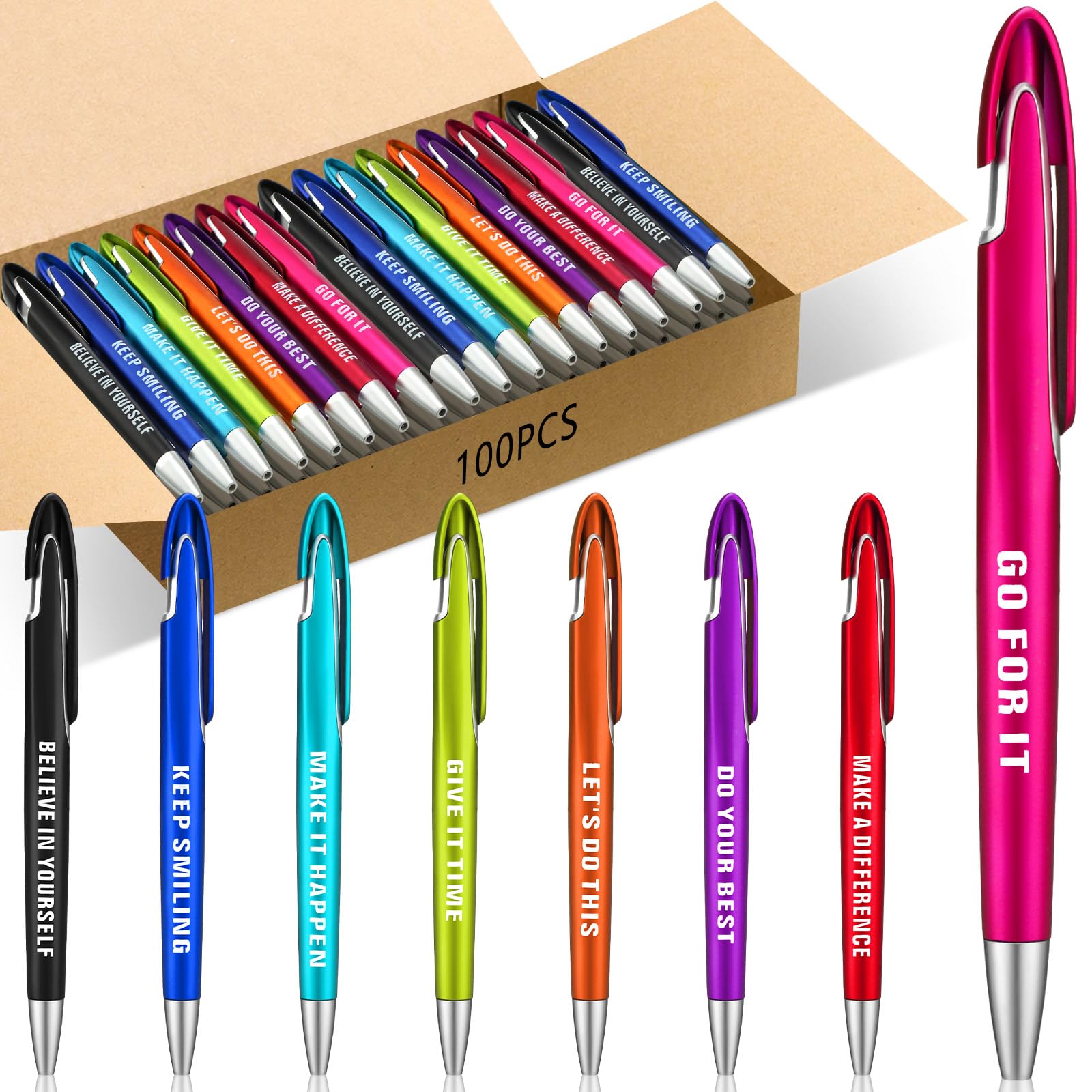 Snapklik.com : Lincia 100 Pcs Inspirational Ballpoint Pens Bulk ...