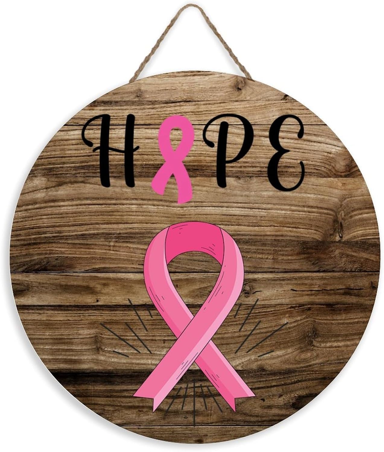 Amazon.com: Hope Breast Cancer Awareness Vintage Round Wall Décor ...