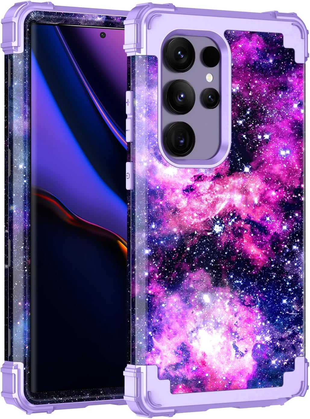 Amazon.com: Miqala for Galaxy S24 Ultra 5G Case,Glow in The Dark Three Layer Heavy Duty ...