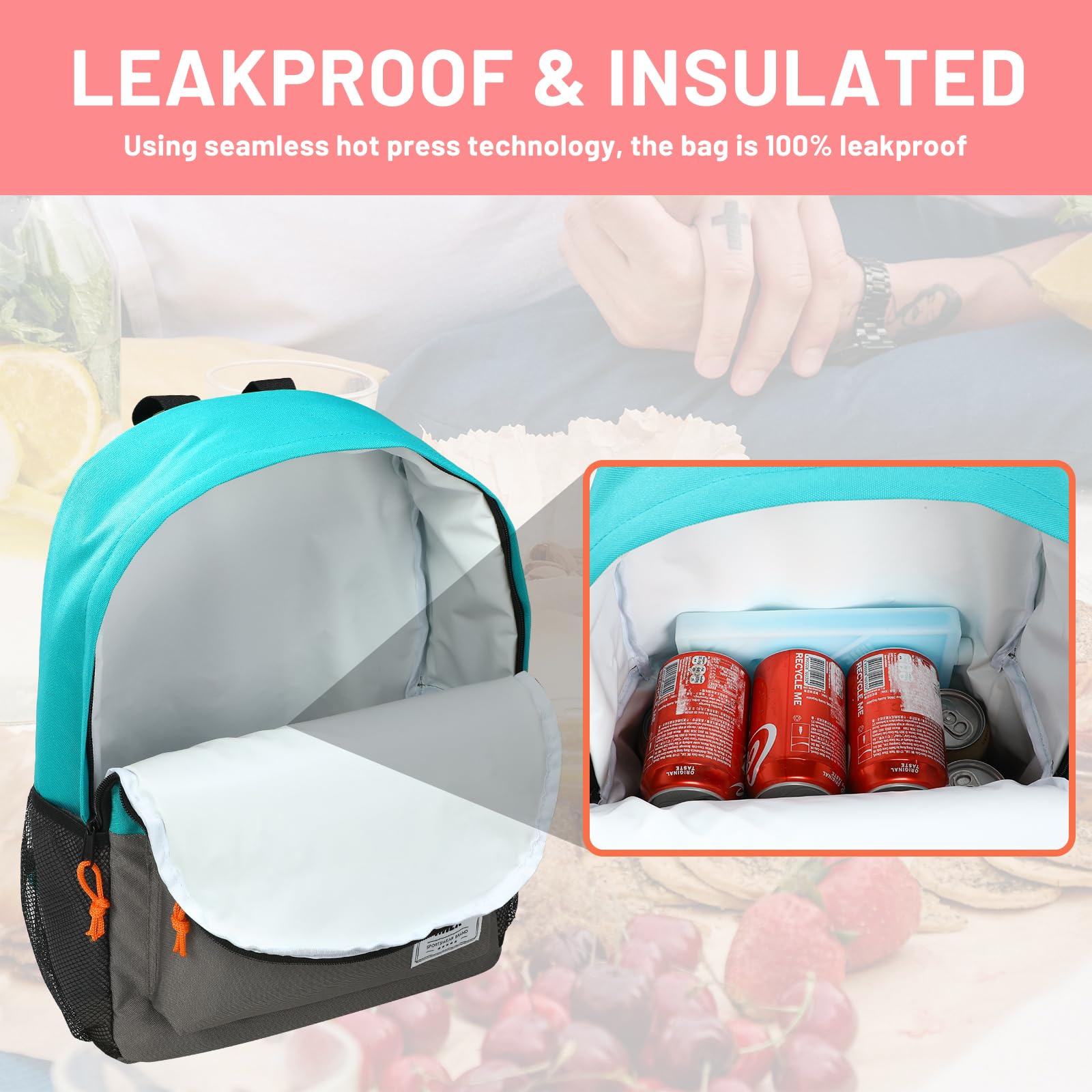 Snapklik.com : MIER Insulated Backpack Cooler Small Leakproof Lunch ...