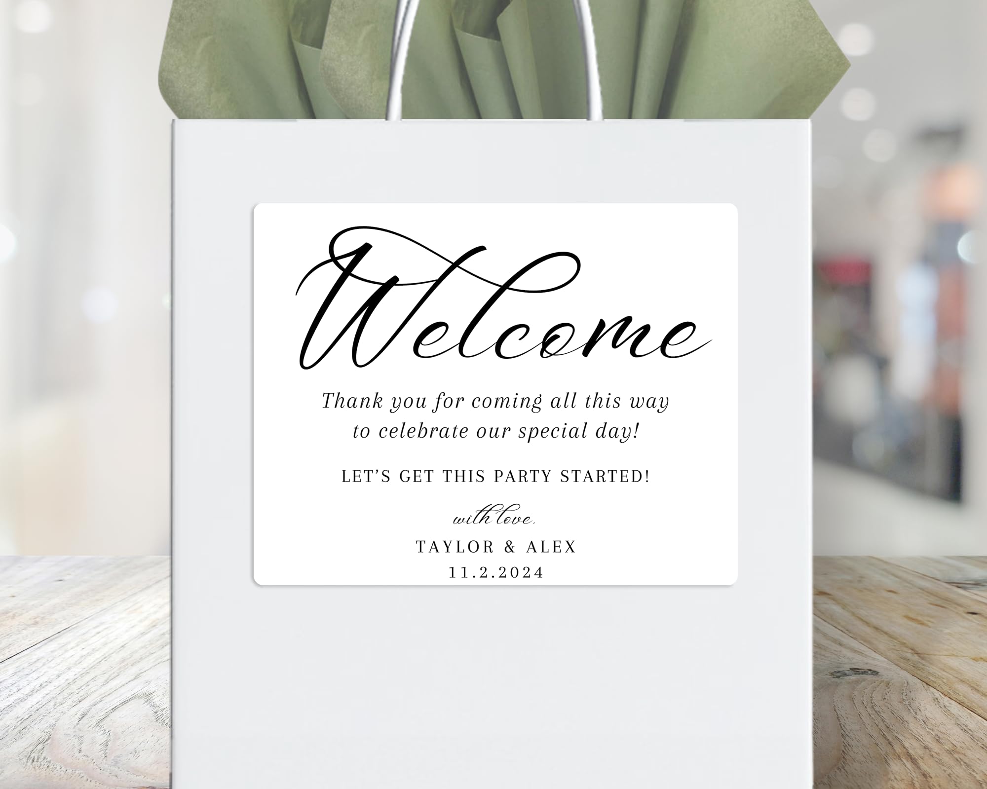 Etiquetas Para Bolsas De Bienvenida De Boda