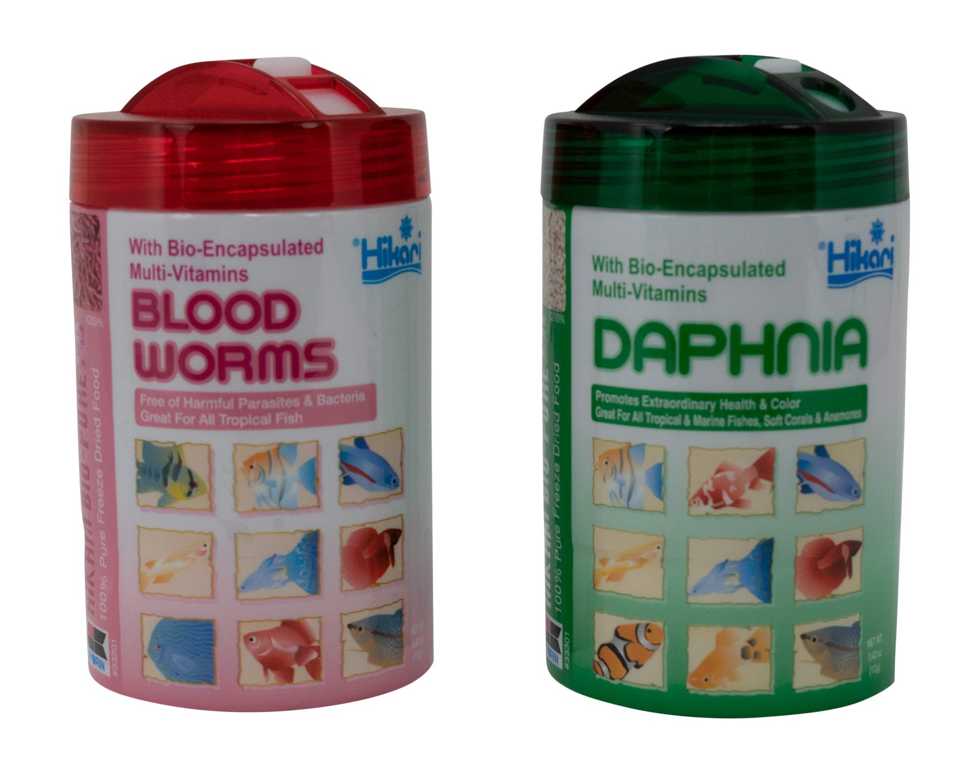 Buy Hikari Blood Worms and Daphnia Fish Food, Freeze Dried Dehydrated ...