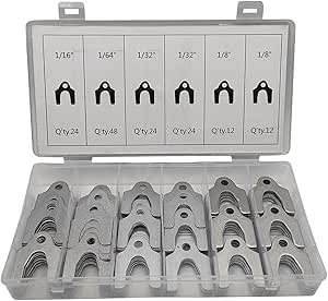 144 PCS Auto Alignment Body Shims Assortment Kit 1/16" 1/64" 1/32" 1/8" For Amber Caster Front ...
