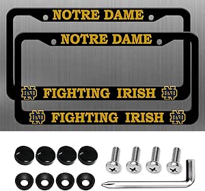 Amazon.com: 2 Packs Matte Black for Notre Dame Fighting Irish License ...