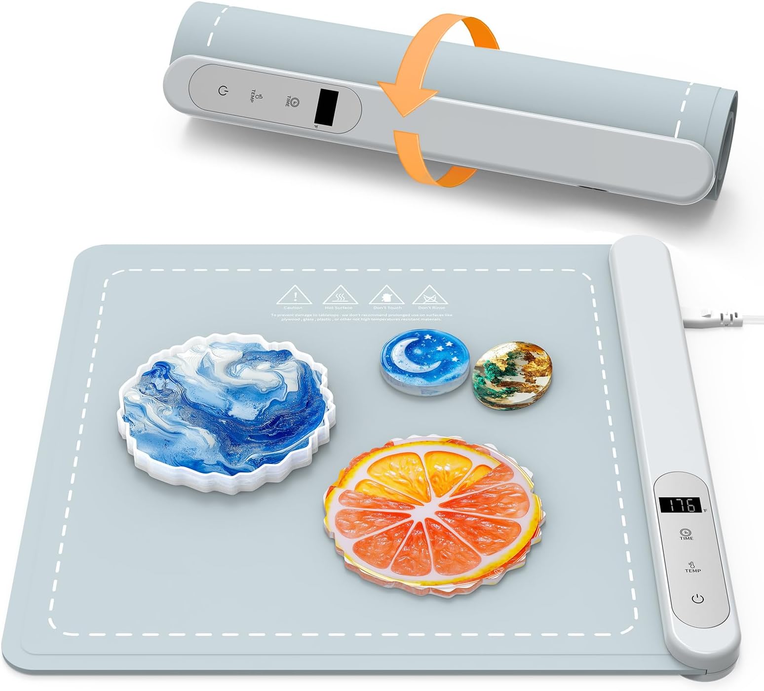 Amazon.com: Alldeer Resin Heating Mat, Graphene Silicone Heating Pad ...