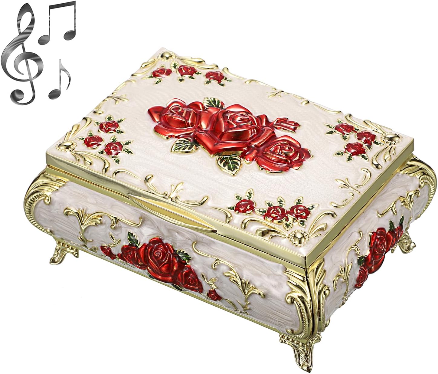 SUMTree Vintage Music Box - Metal Musical Jewellery Box Keepsake Box ...