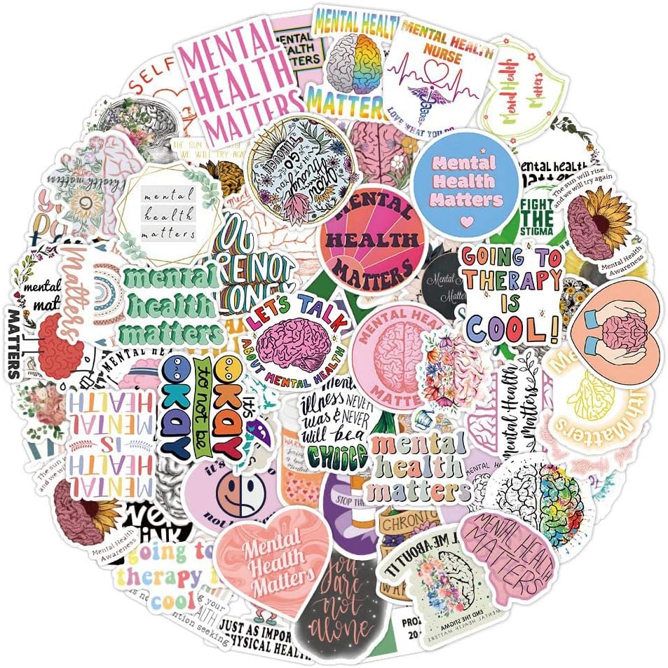 Amazon.com: 100Pcs Stickers of Mental Health Matters, Humanistic ...