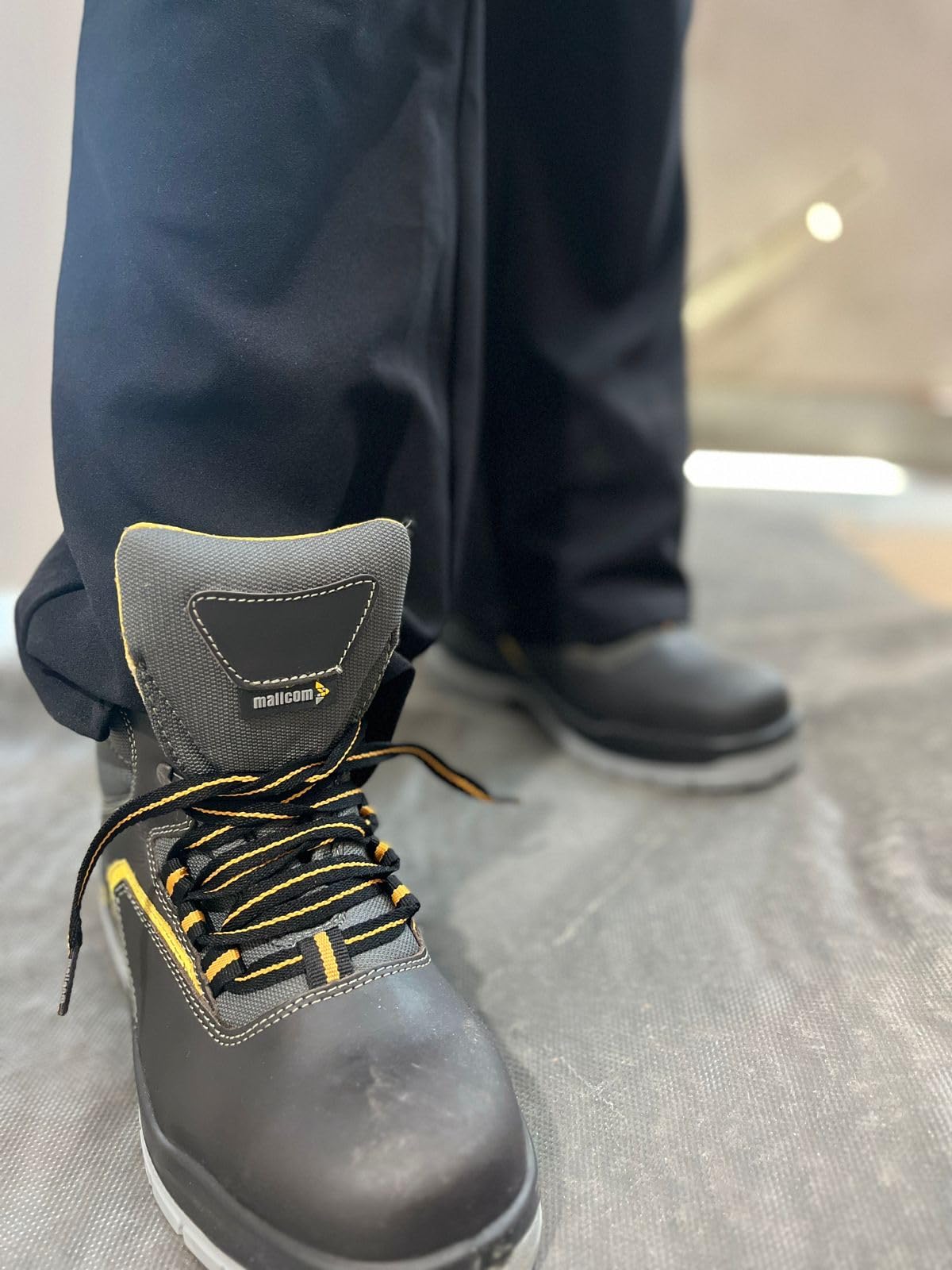 Mallcom Ontilla Black Safety Shoes for Men, Brown Nubuck Suede Leather ...